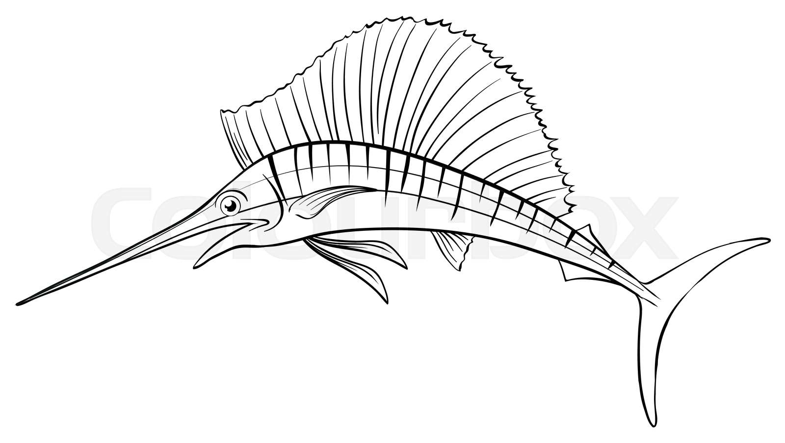 Animal outline for swordfish | Stock vector | Colourbox