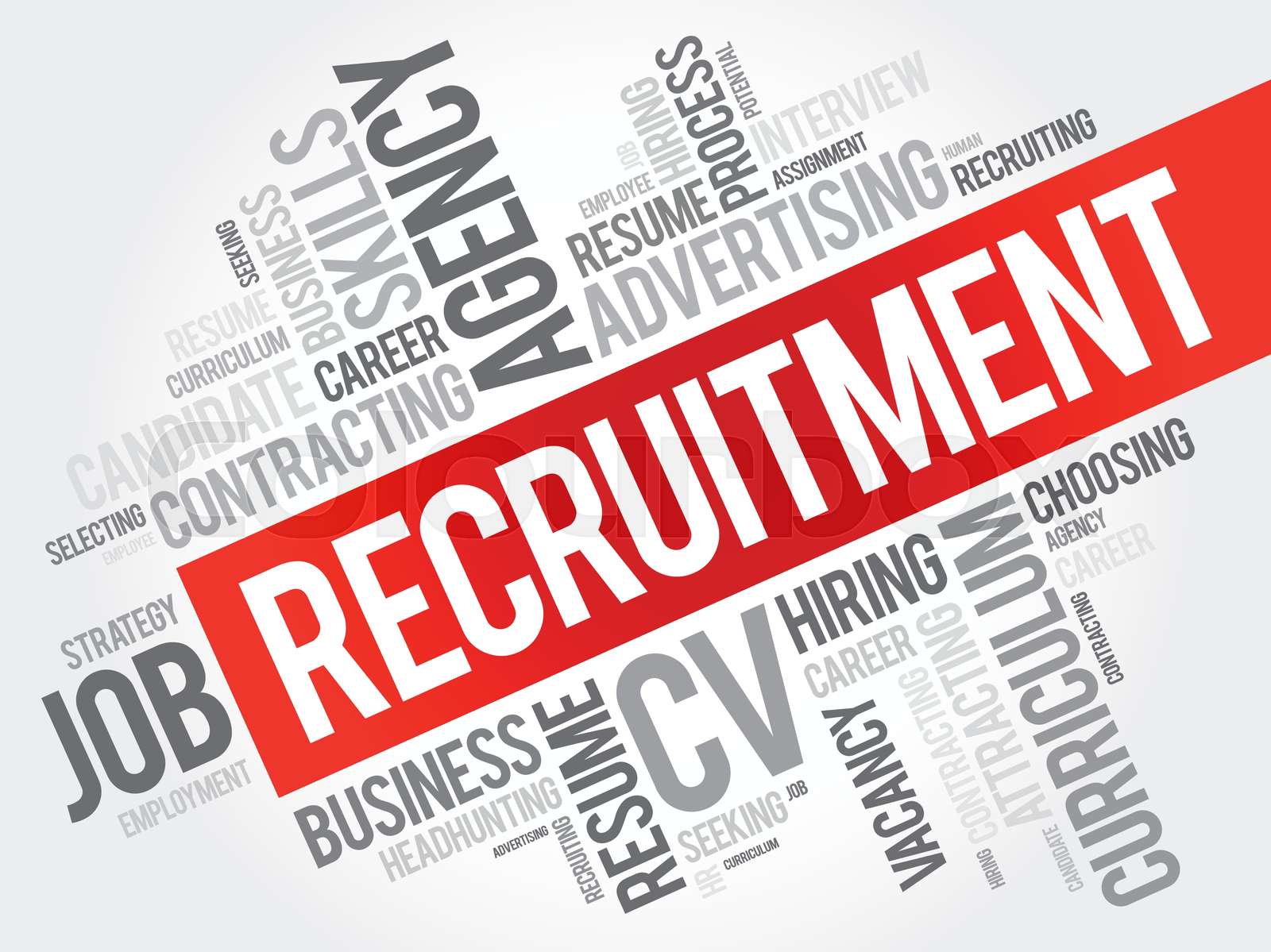 Recruitment word cloud collage | Stock vector | Colourbox