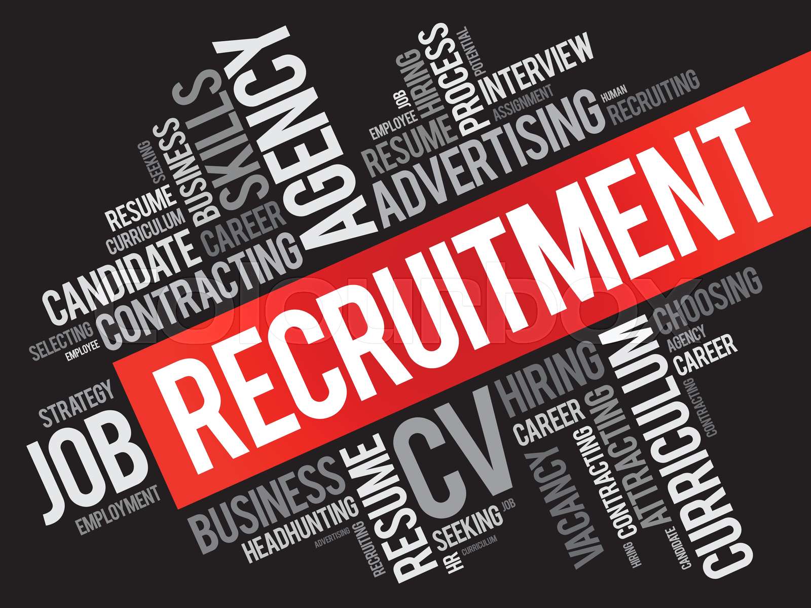 Recruitment word cloud collage | Stock vector | Colourbox