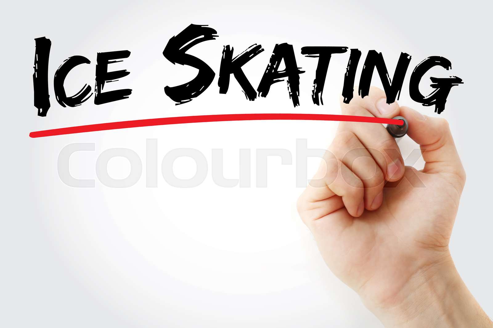 Hand writing Ice skating with marker | Stock image | Colourbox