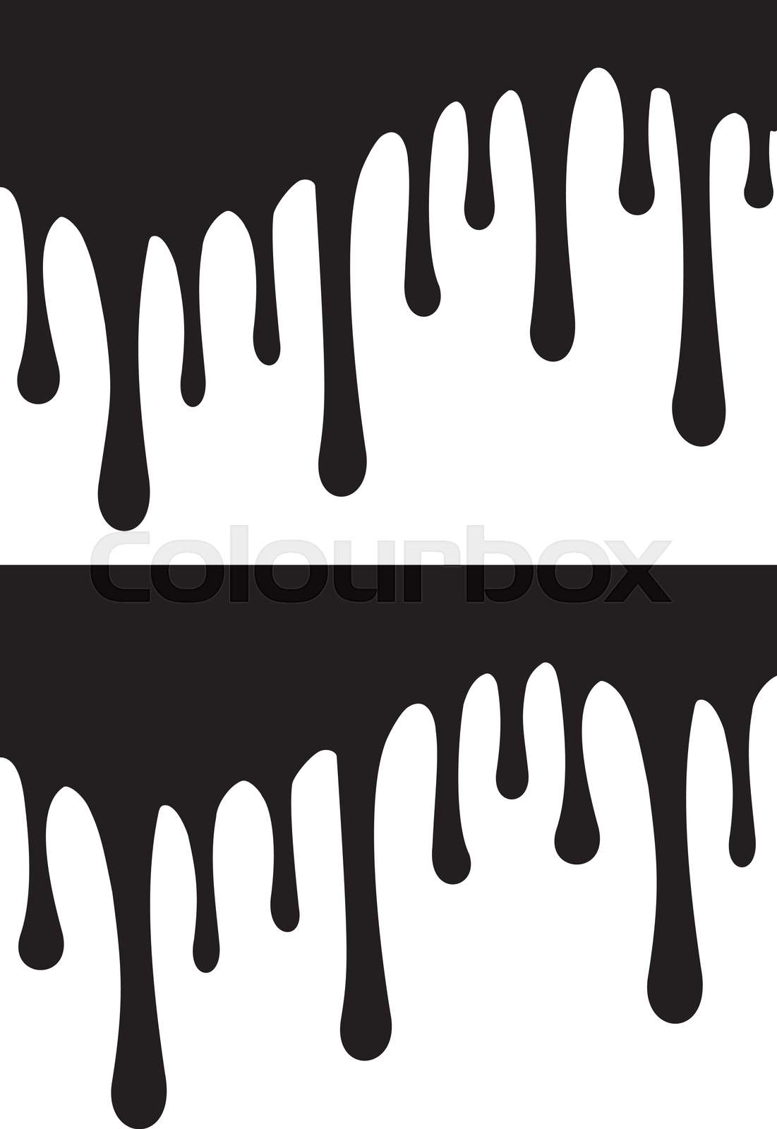 Pair of black paint drips. Vector illustration for your design. | Stock ...