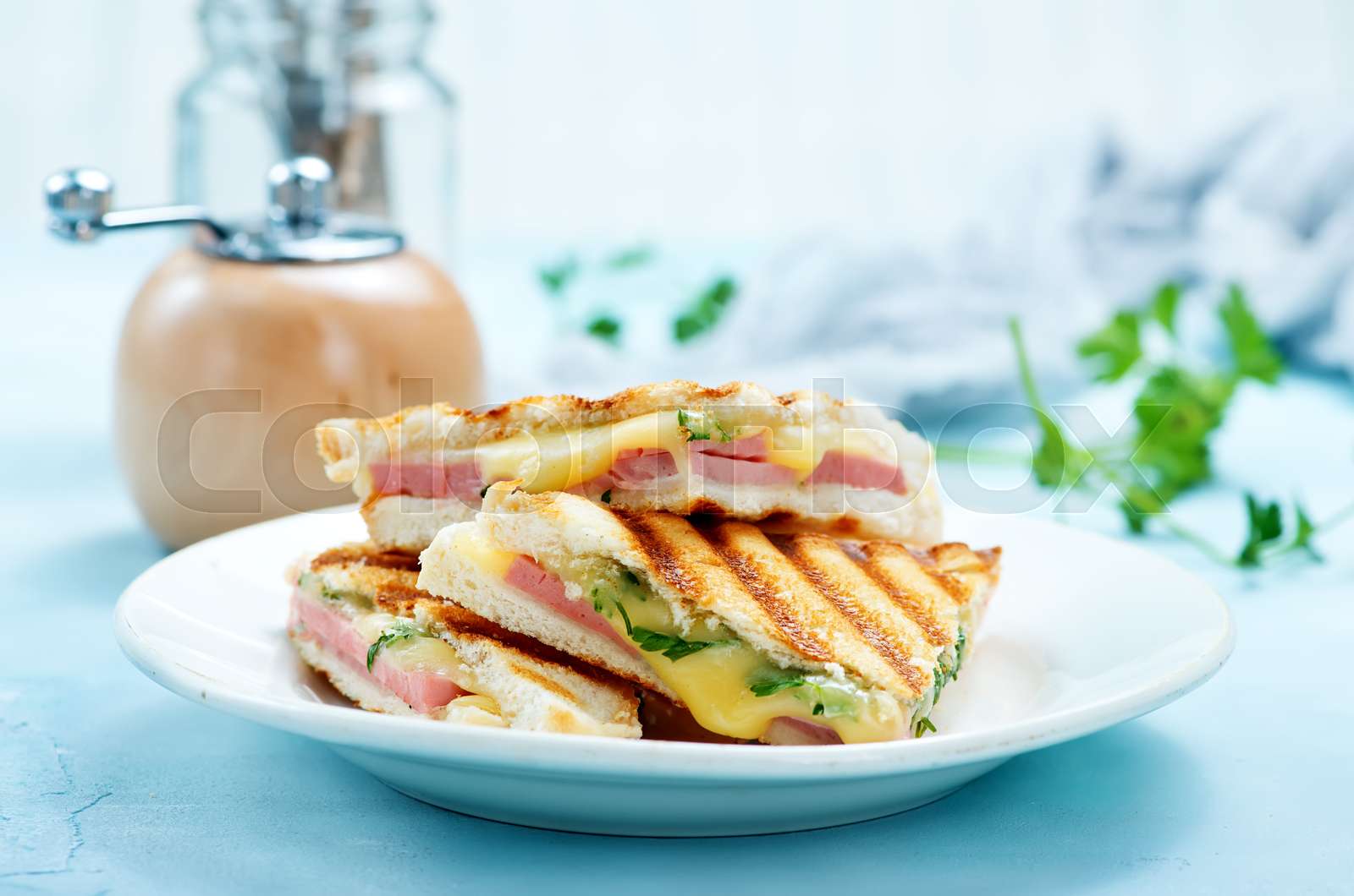 toast, skinke, ost | Stock foto | Colourbox