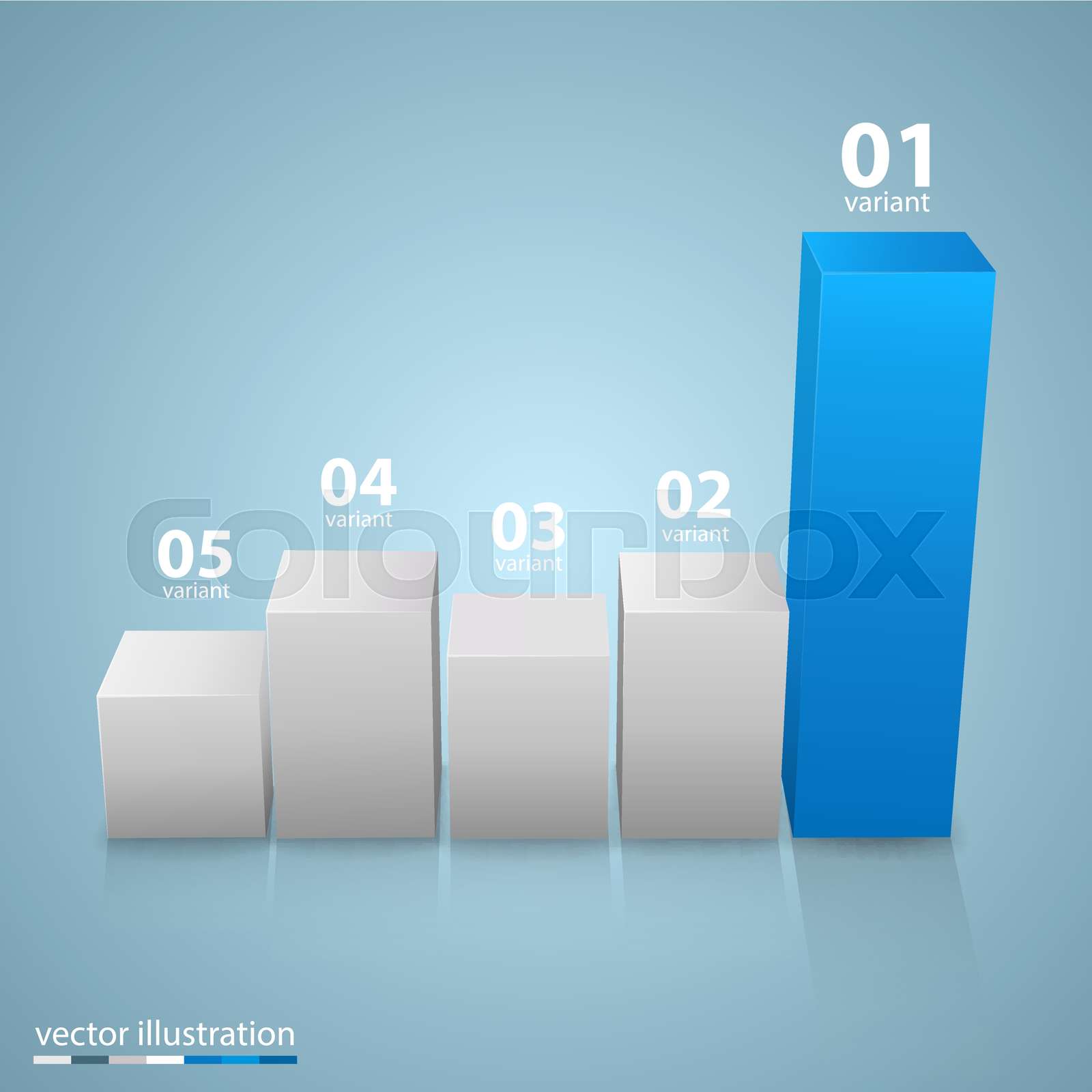 Data 3d growth chart | Stock vector | Colourbox