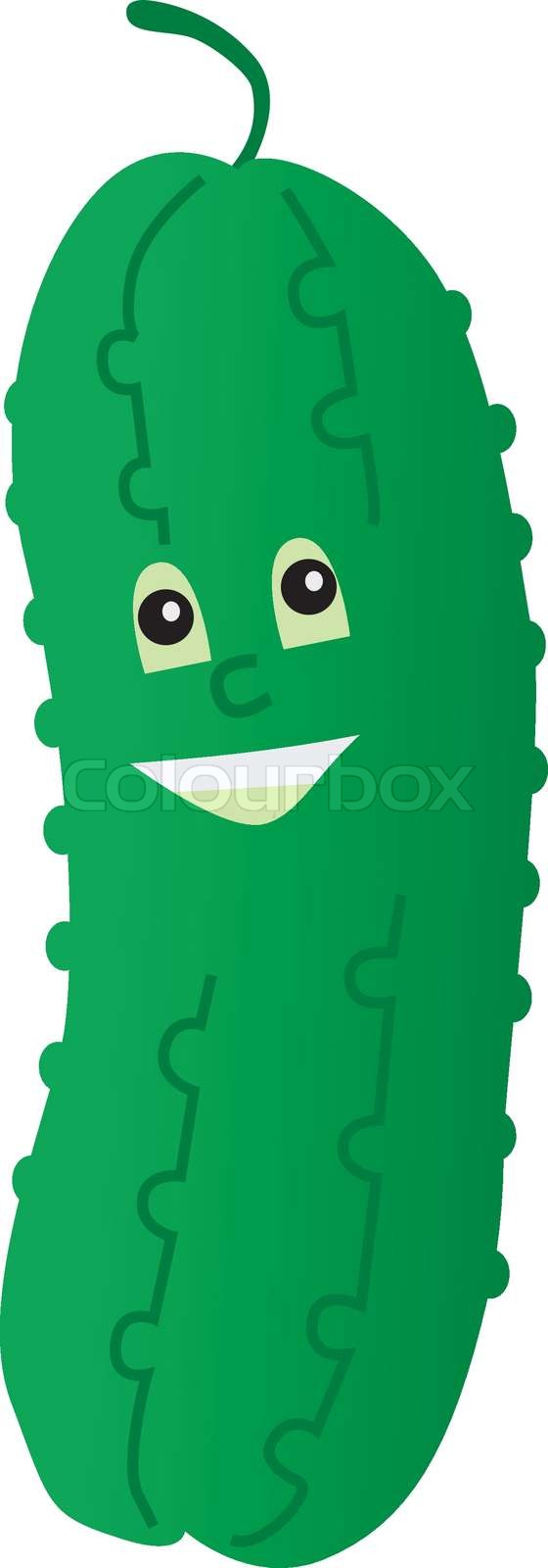 smiling cucumber | Stock vector | Colourbox