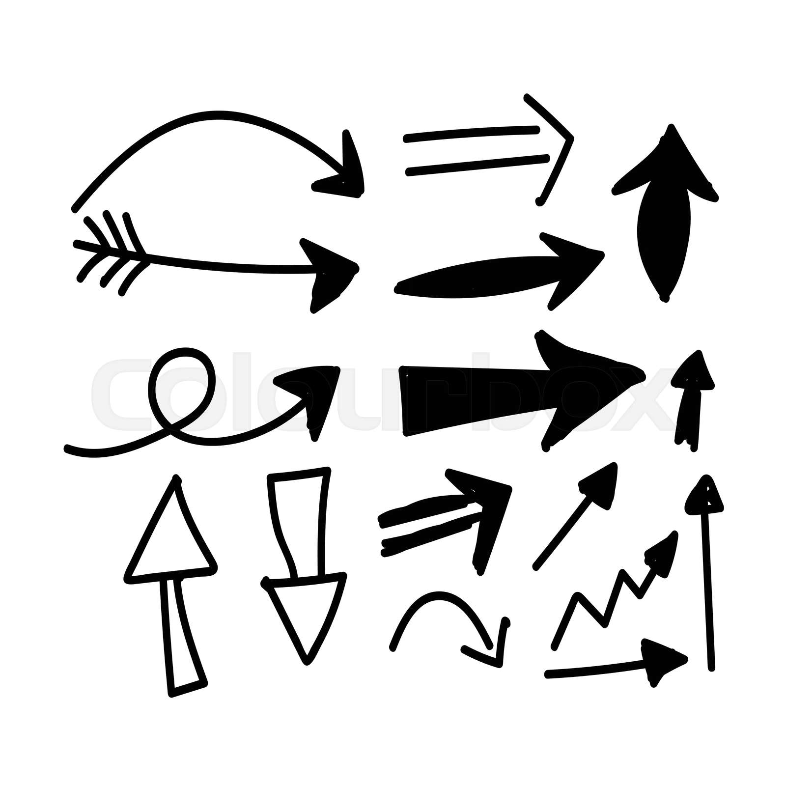 pfeil, gezeichnet, hand | Stock-Vektor | Colourbox