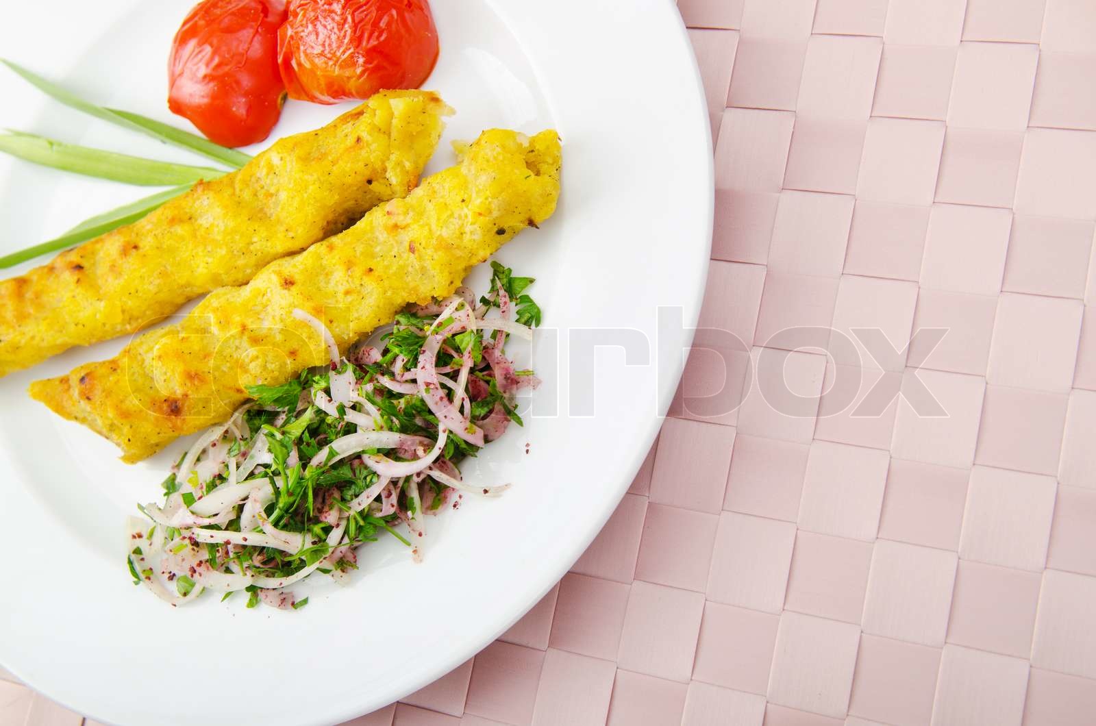 Traditional azeri kebab made with mashed potato | Stock image | Colourbox