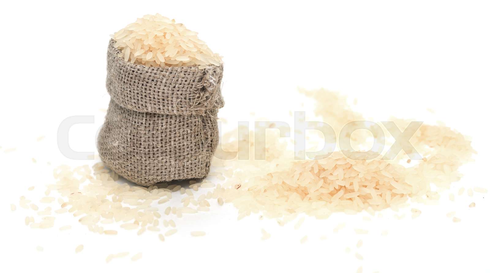 rice in sack | Stock image | Colourbox