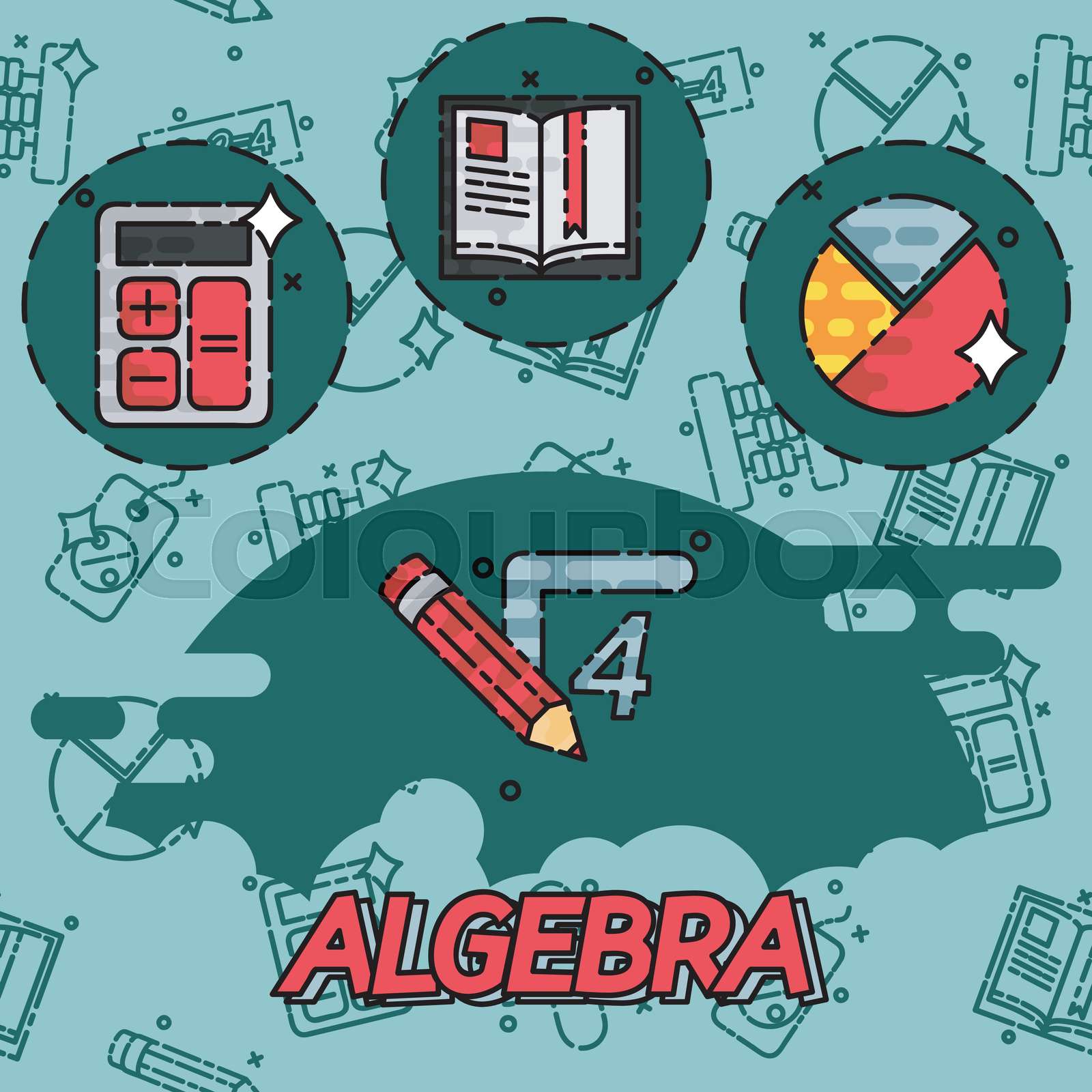 Algebra flat concept icons | Stock vector | Colourbox