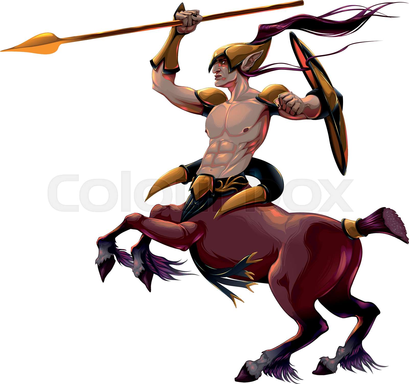 Centaur with spear and armor | Stock vector | Colourbox