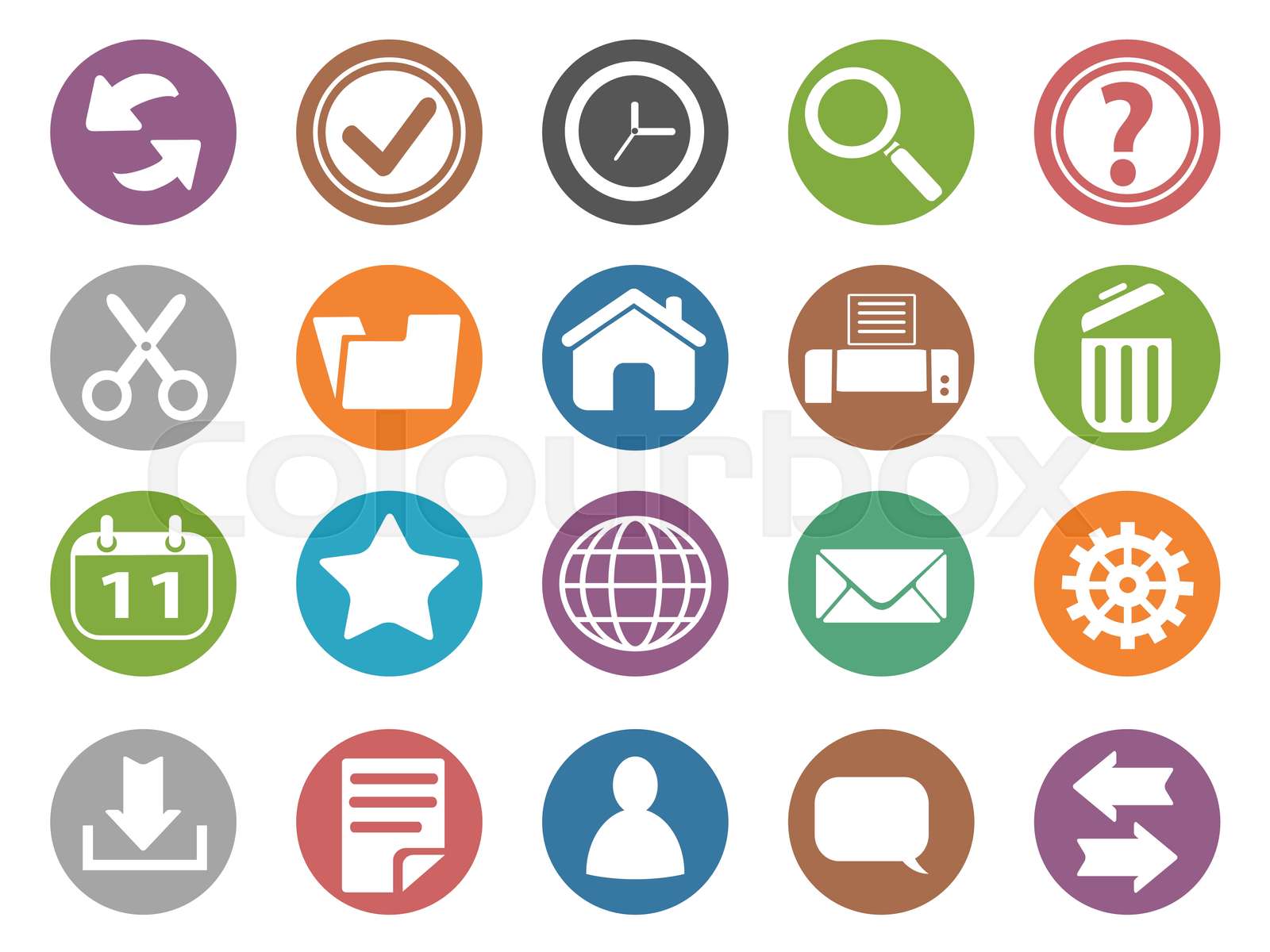 Interface And Toolbar Buttons Icon Set Stock Vector Colourbox
