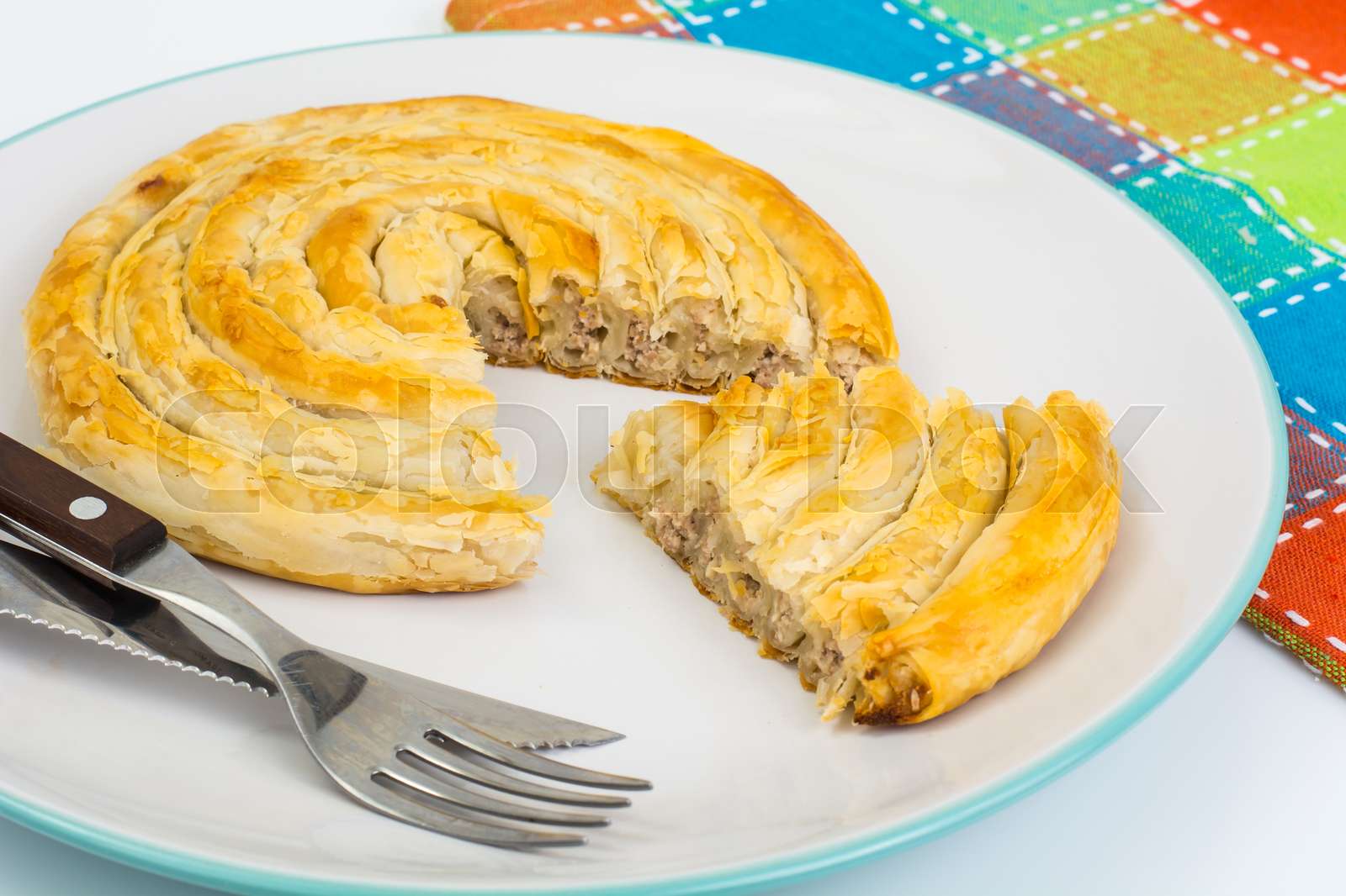 Burek with meat. Turkish baked goods | Stock image | Colourbox
