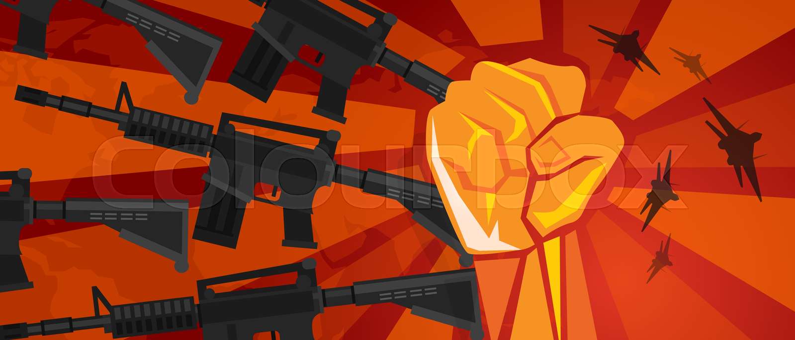 arm military revolution fist hand symbol retro communism propaganda ...