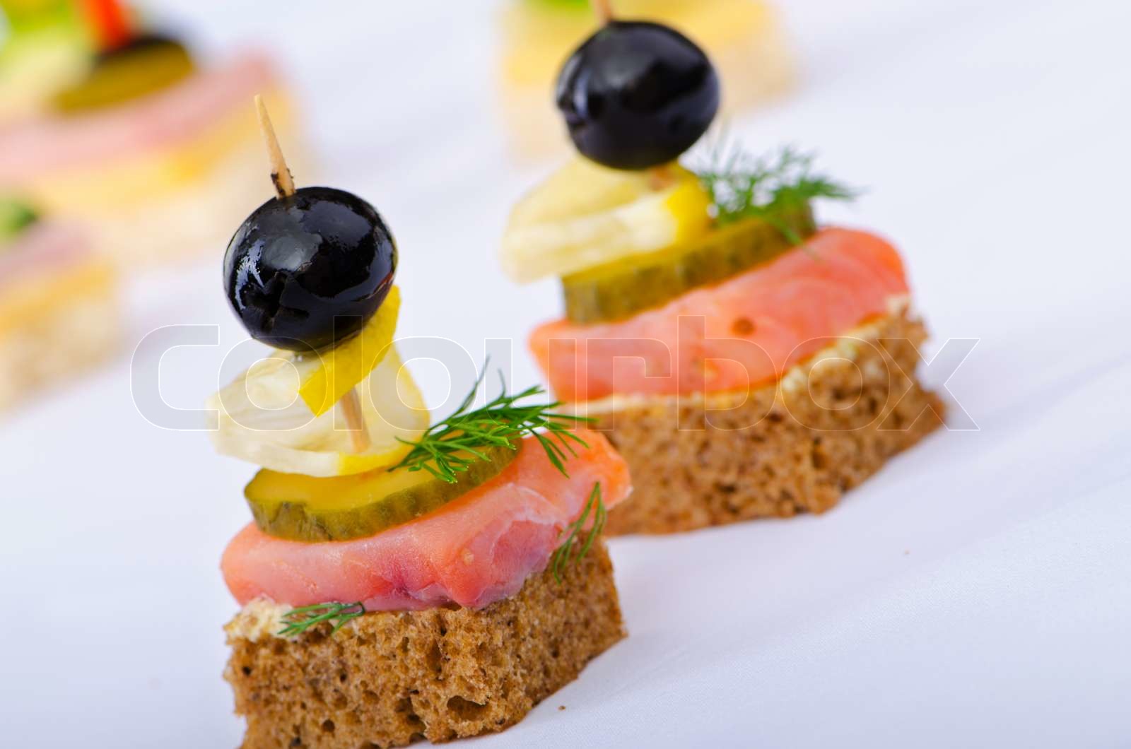 Auswahl von verschiedenen canape | Stock Bild | Colourbox