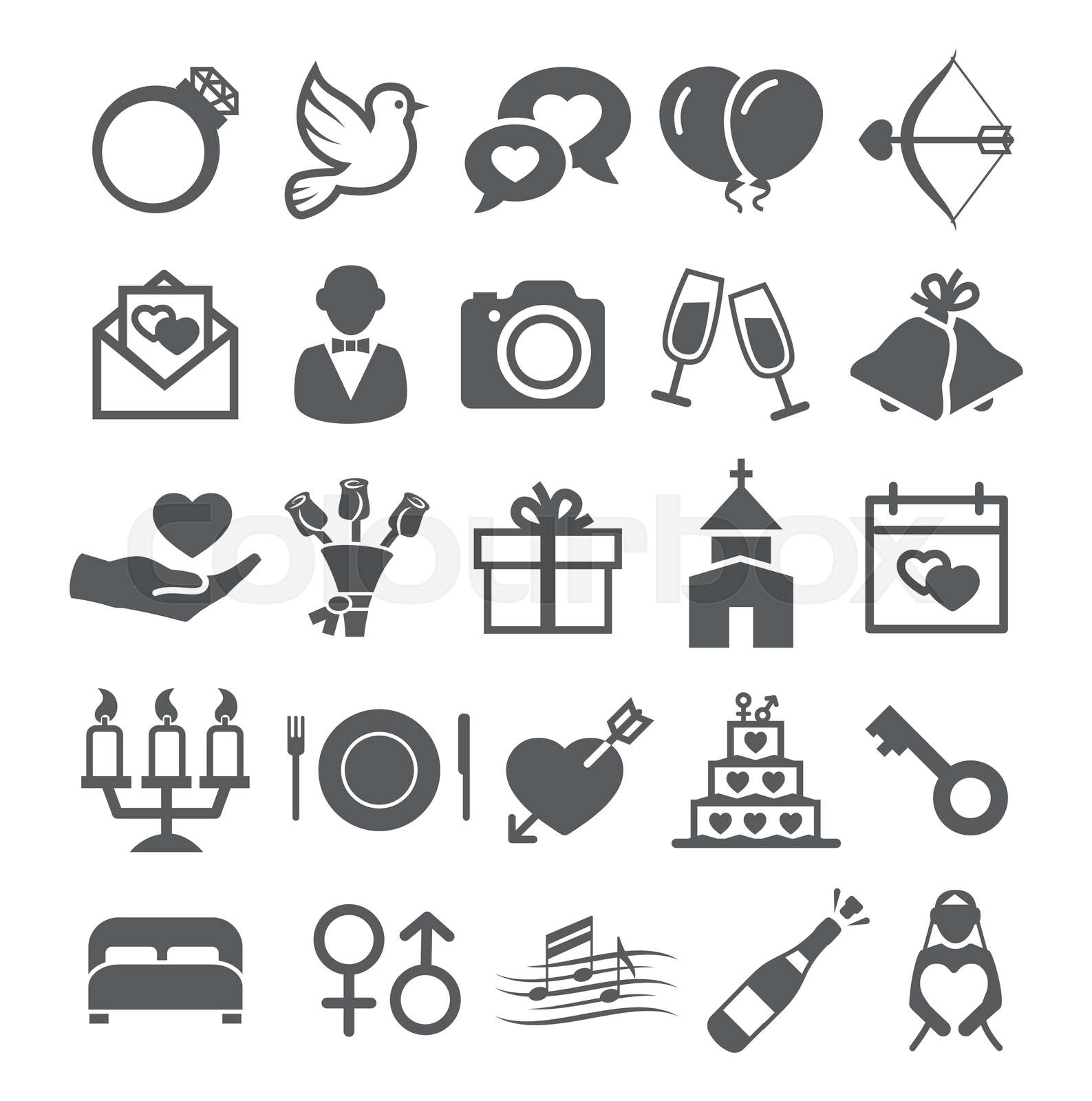 Wedding icons | Stock vector | Colourbox