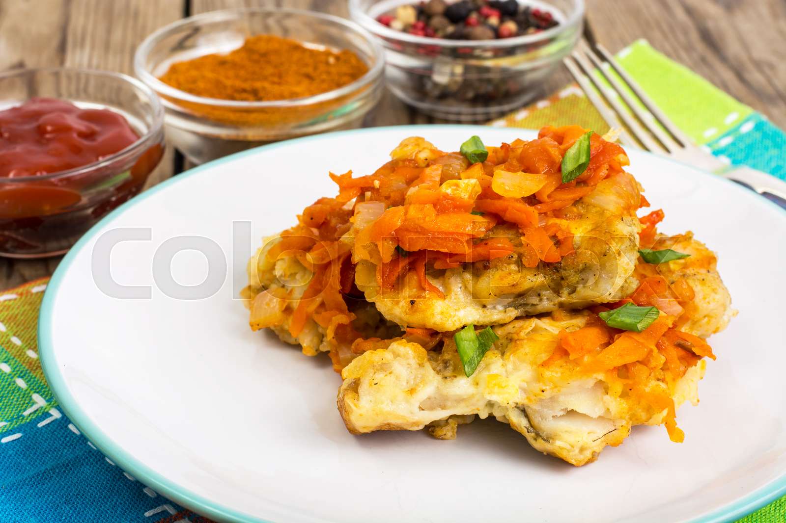 Greek fish dishes and recipe | Stock image | Colourbox