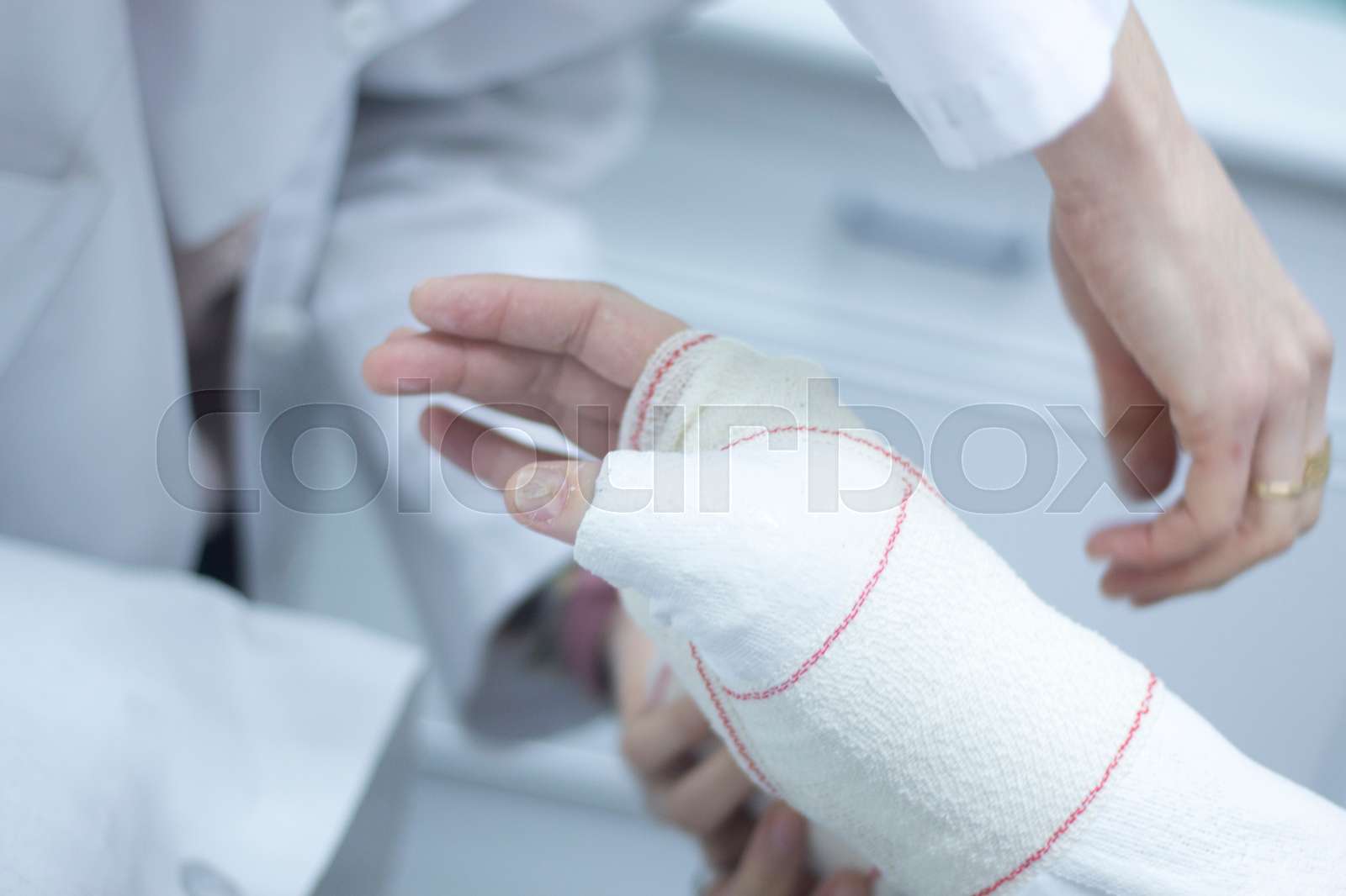 Doctor patient plaster cast | Stock image | Colourbox