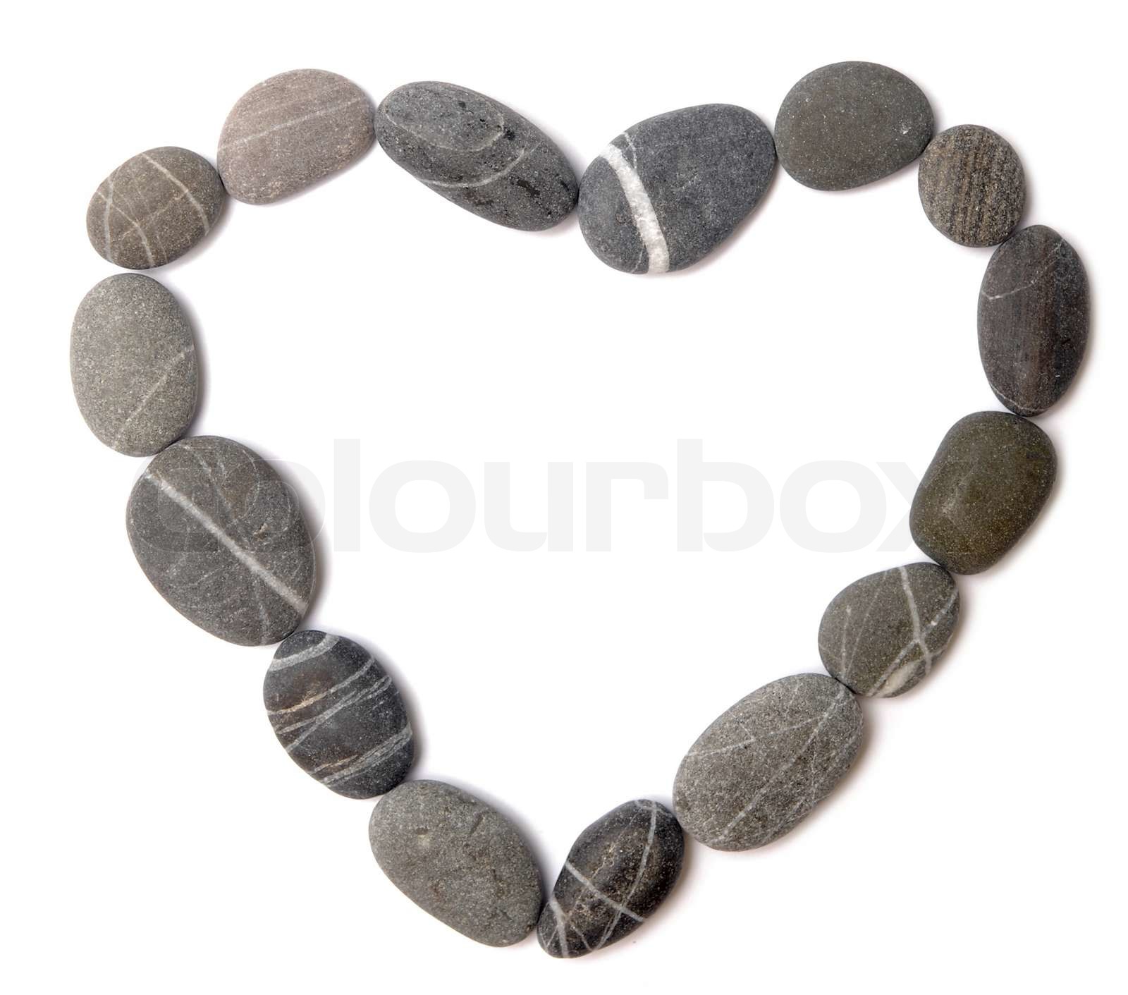 pebble heart on white | Stock image | Colourbox