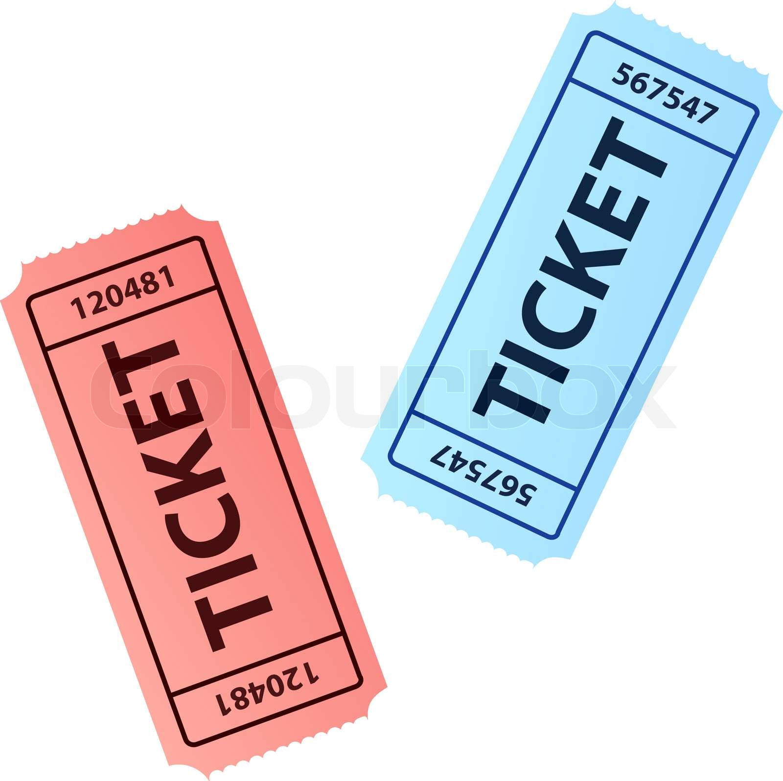 Blue and red ticket | Stock vector | Colourbox