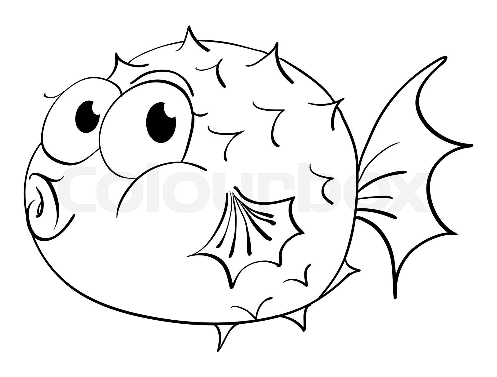 Animal outline for puffer fish | Stock vector | Colourbox