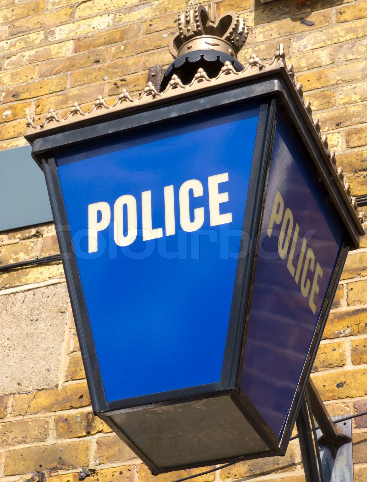 Police Lantern In England Outside The Station Or Headquarters | Stock ...