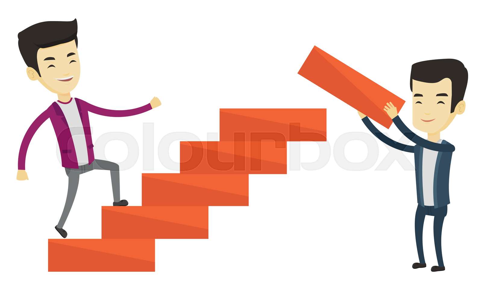 Business Man Runs Up The Career Ladder Stock Vector Colourbox business-man-runs-up-the-career-ladder-stock-vector-colourbox