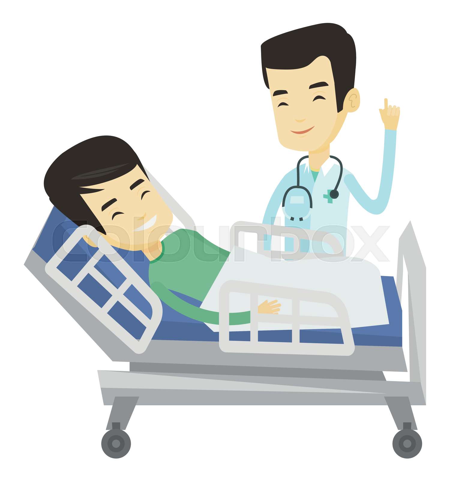 Doctor visiting patient vector illustration. | Stock vector | Colourbox