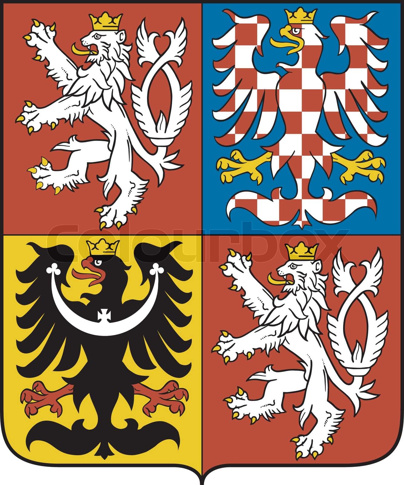 vector image of the national emblem of the Czech | Stock vector | Colourbox