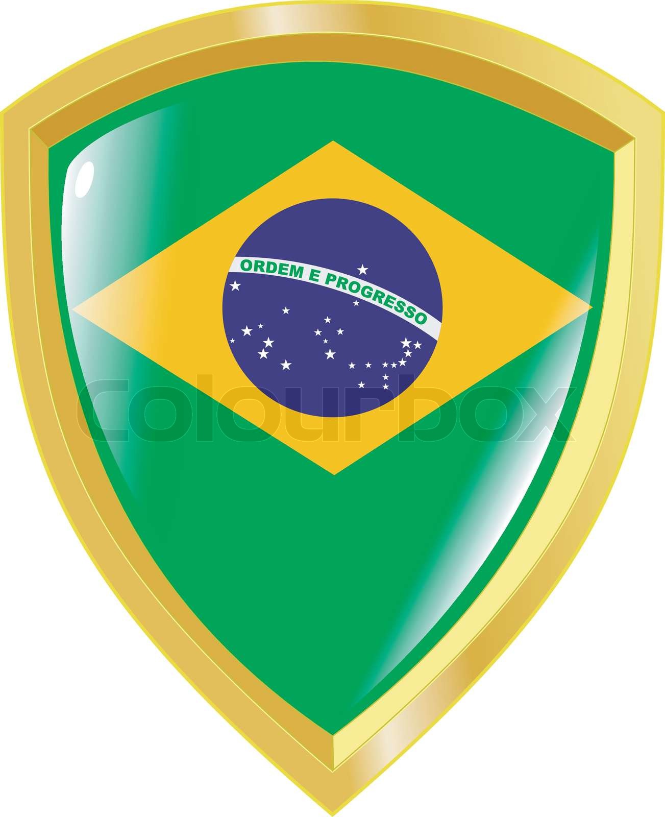 golden coat of arms of Brazil | Stock vector | Colourbox