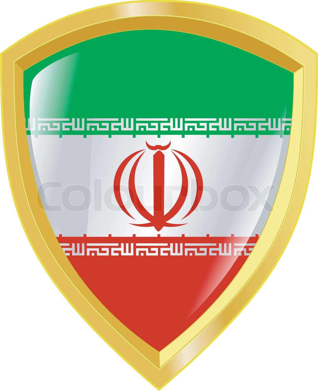 golden coat of arms of Iran | Stock vector | Colourbox