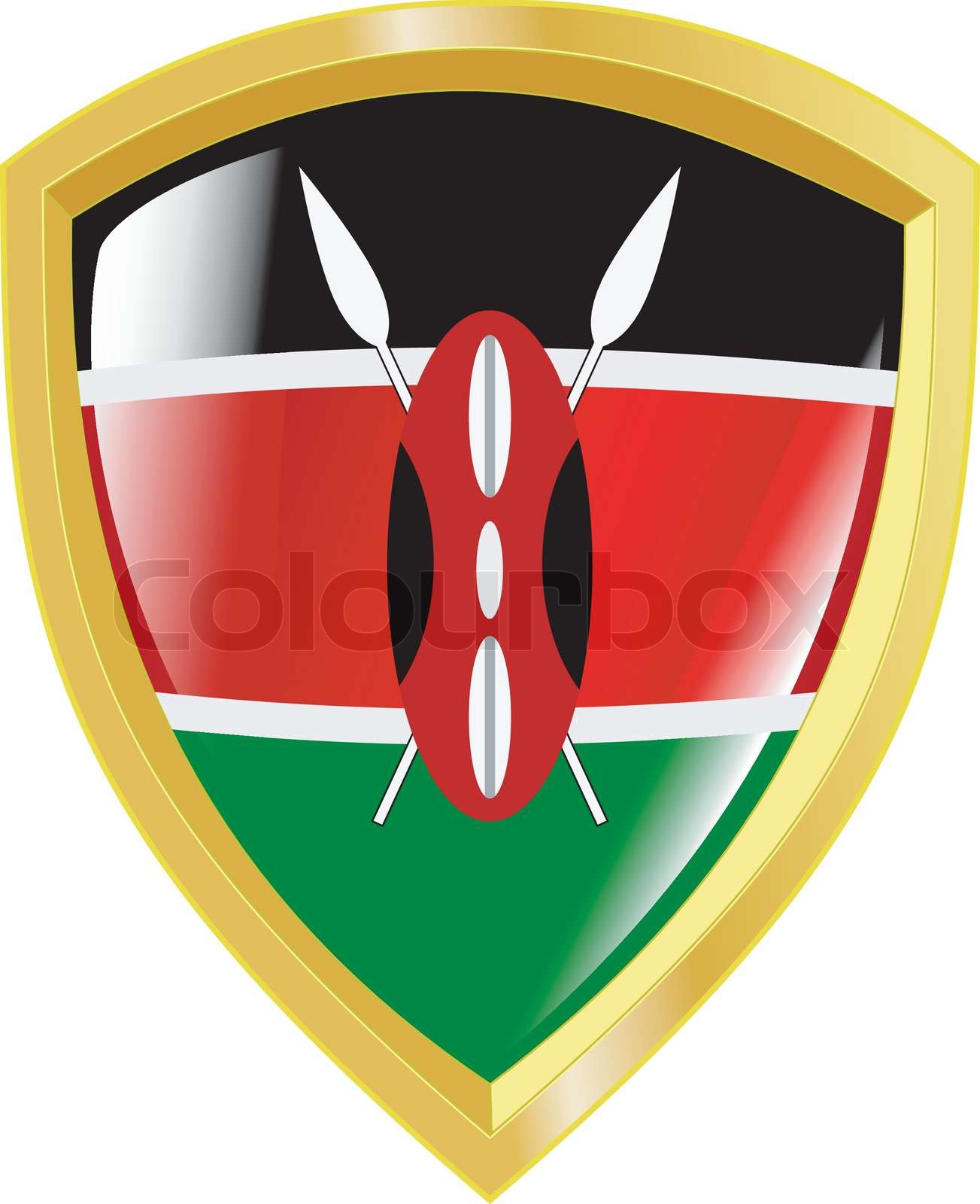 golden coat of arms of Kenya | Stock vector | Colourbox