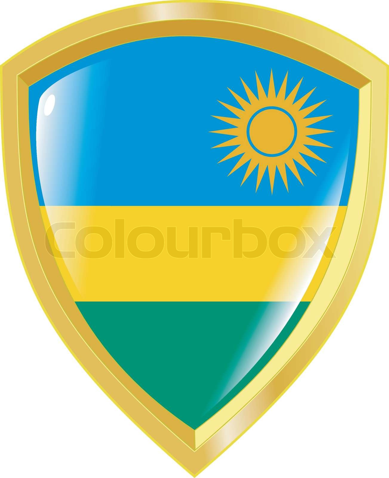 golden coat of arms of Rwanda | Stock vector | Colourbox