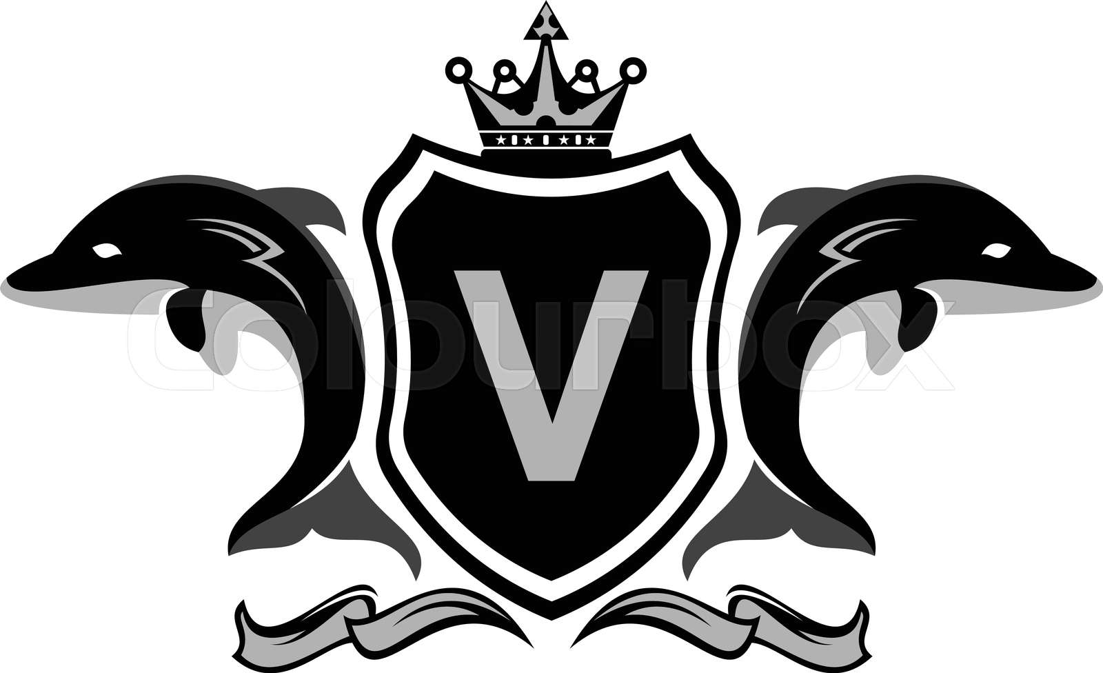 emblem king dolphin | Stock vector | Colourbox