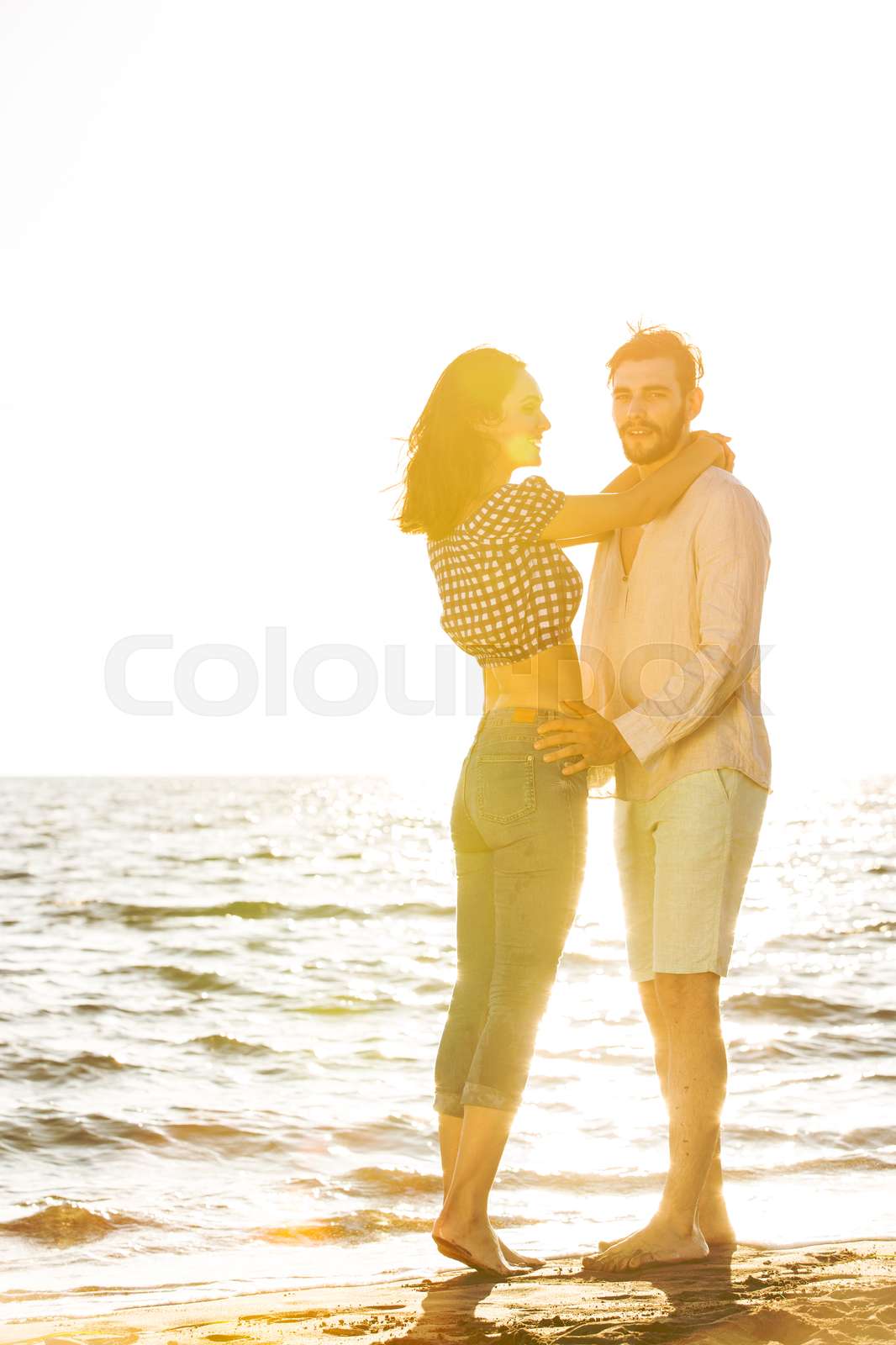 happiness and romantic Scene of love couples partners on the Beach ...