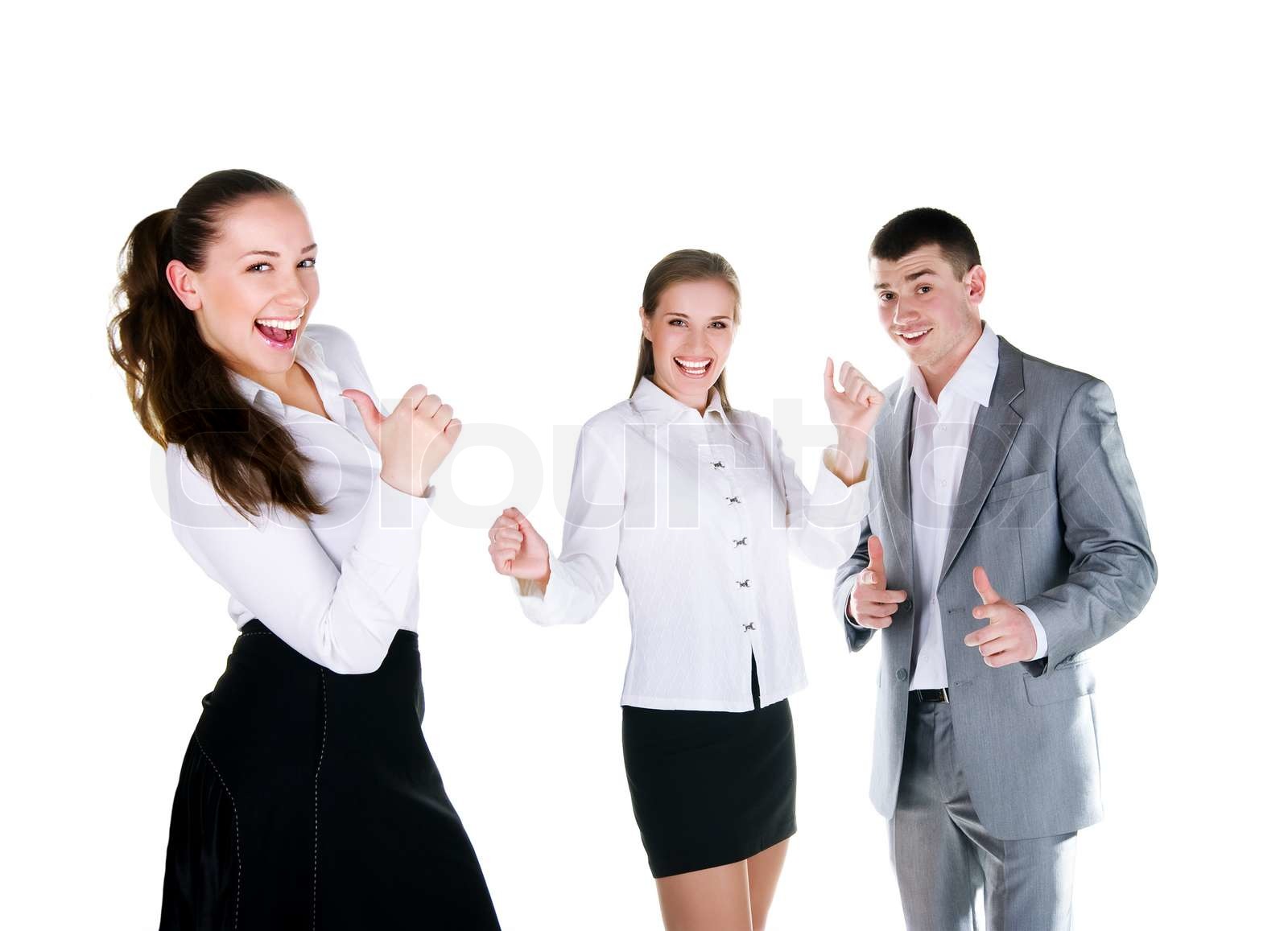 Three happy peoples | Stock image | Colourbox