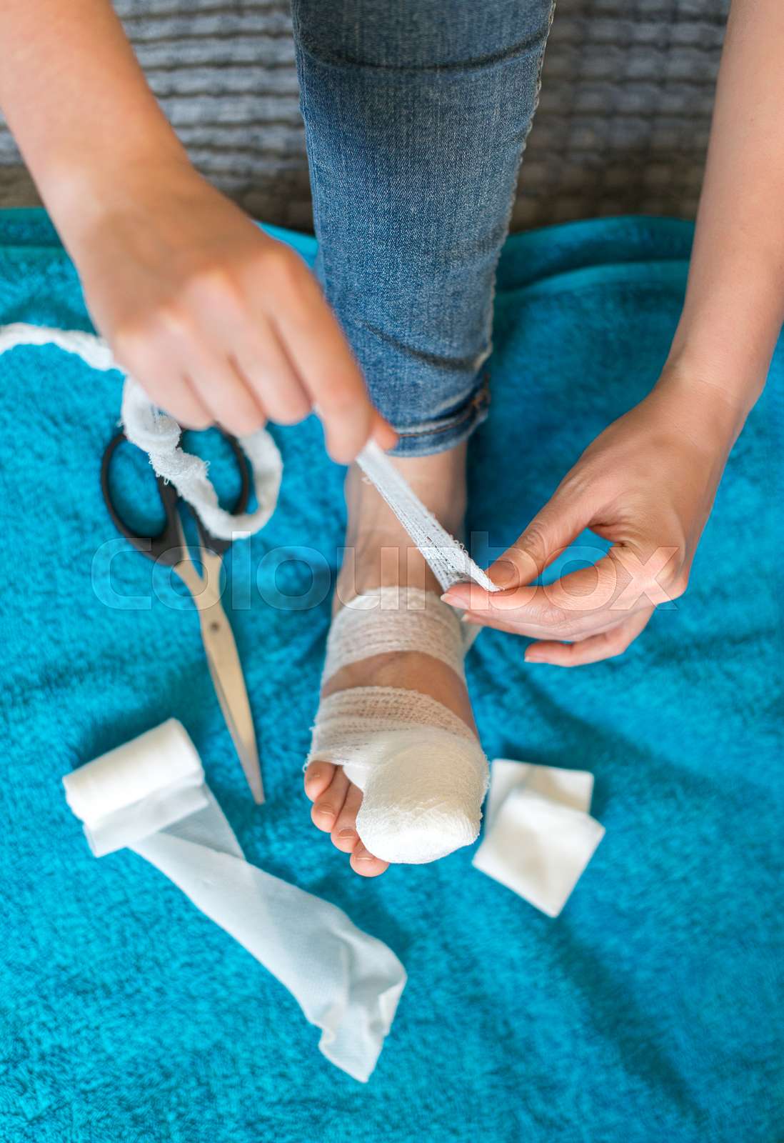 Leg Injury With Bandage