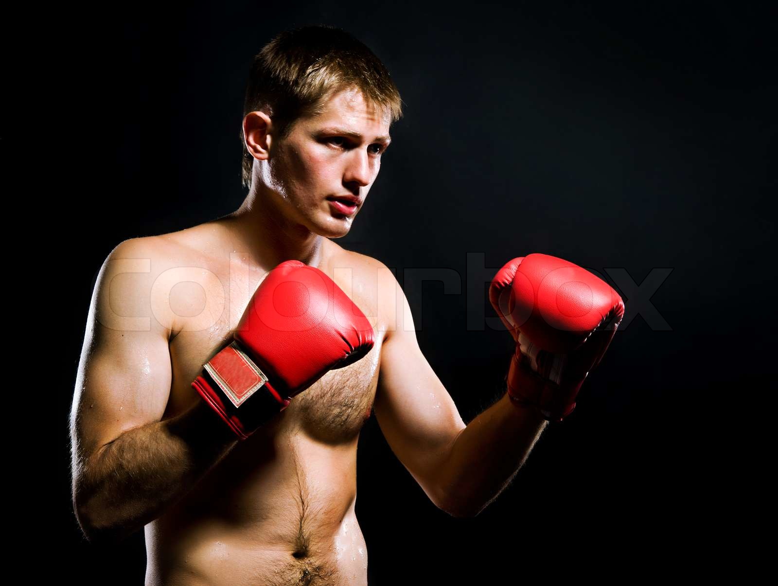 Portrait of young man with boxing | Stock image | Colourbox