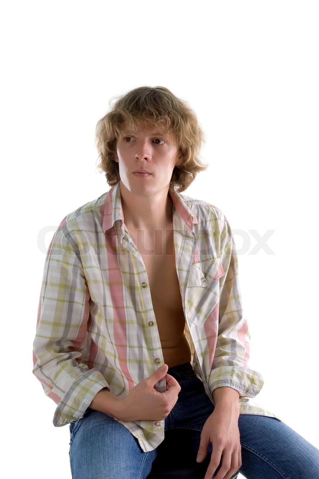 Attraktive junge Mann auf weißem Hintergrund | Stock Bild | Colourbox