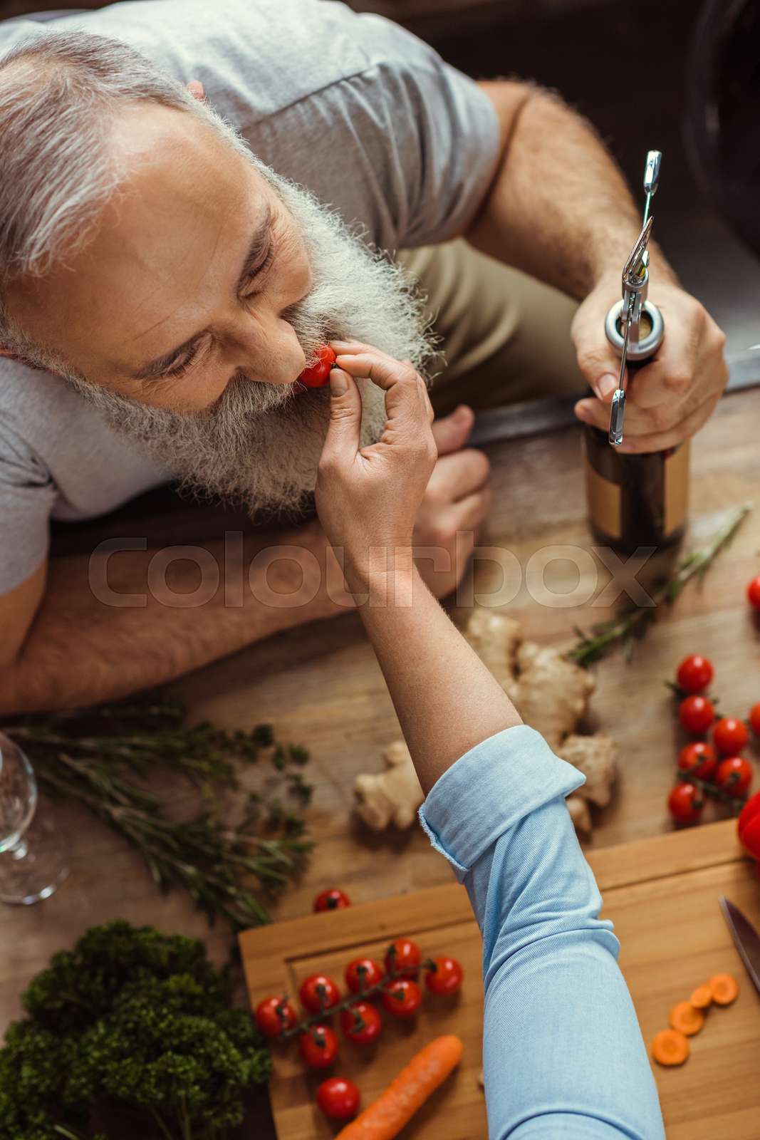 Woman feeding man | Stock image | Colourbox
