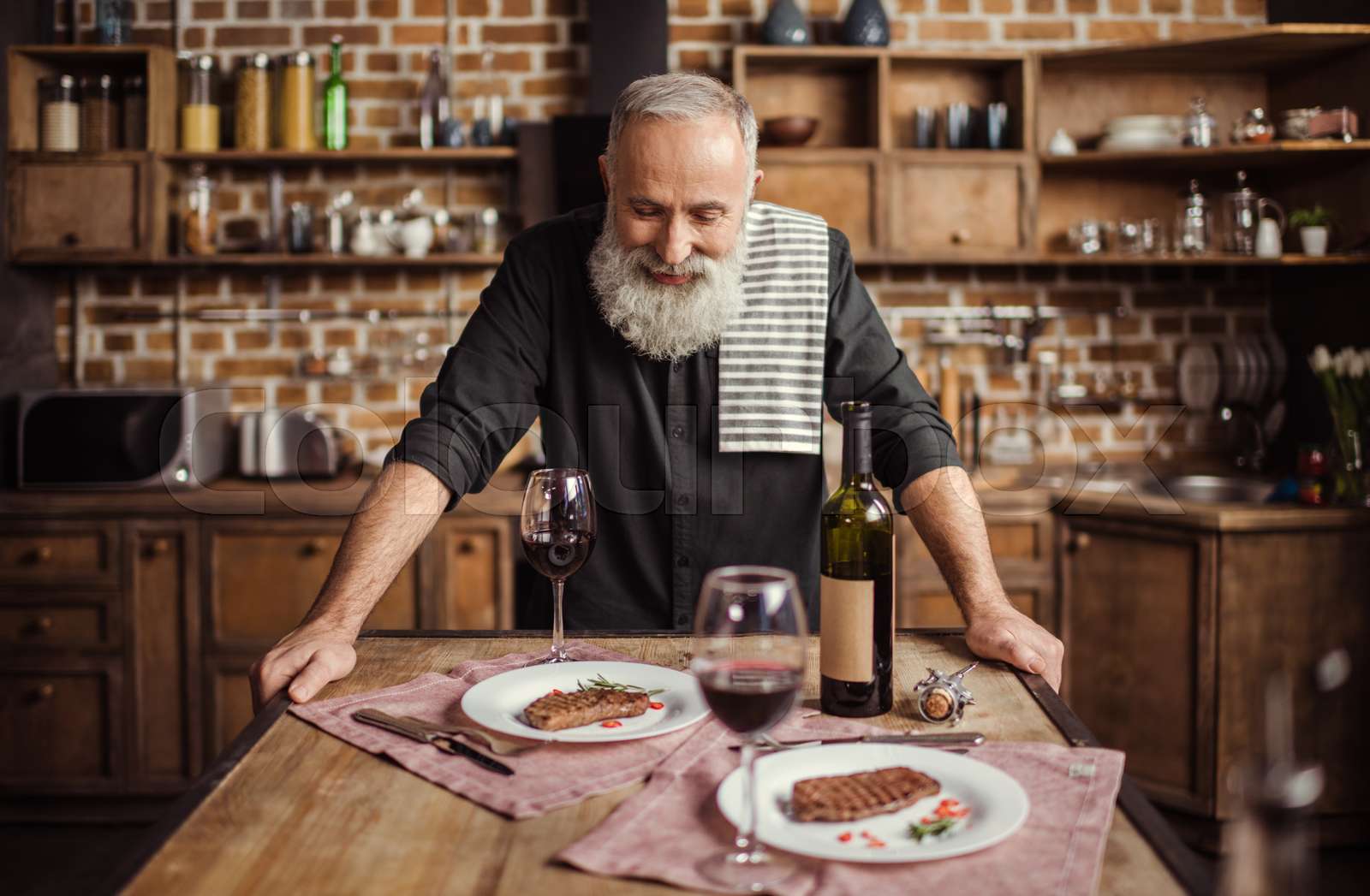 Senior man in kitchen | Stock image | Colourbox
