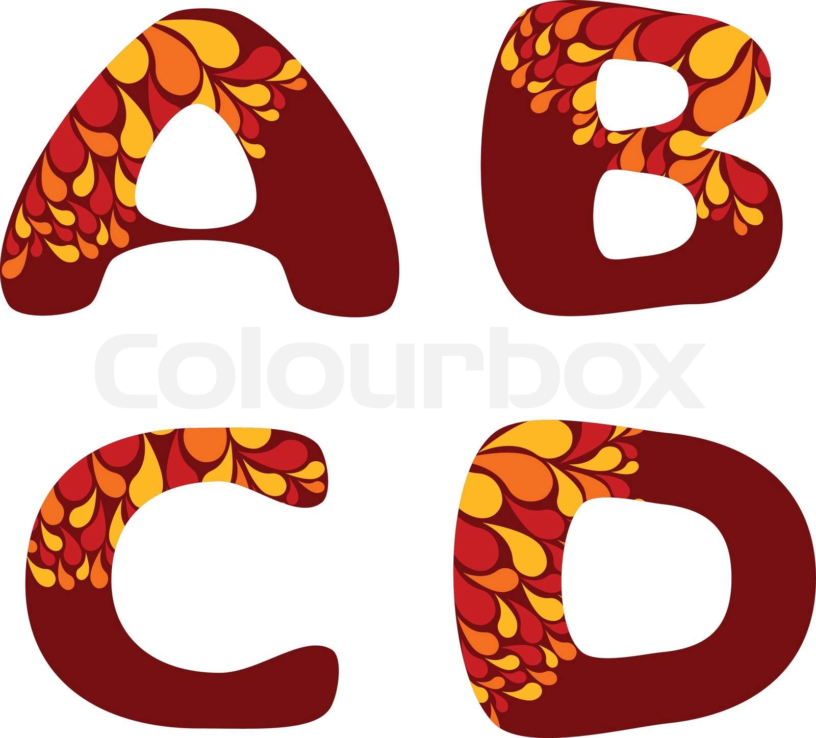 alphabet - part one - A, B, C, D | Stock vector | Colourbox