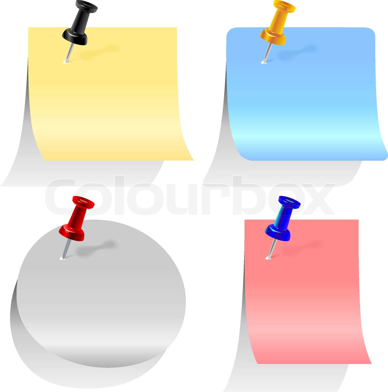 farbiges Papier Blatt für Notizen verschiedene Formen merken Büro ...