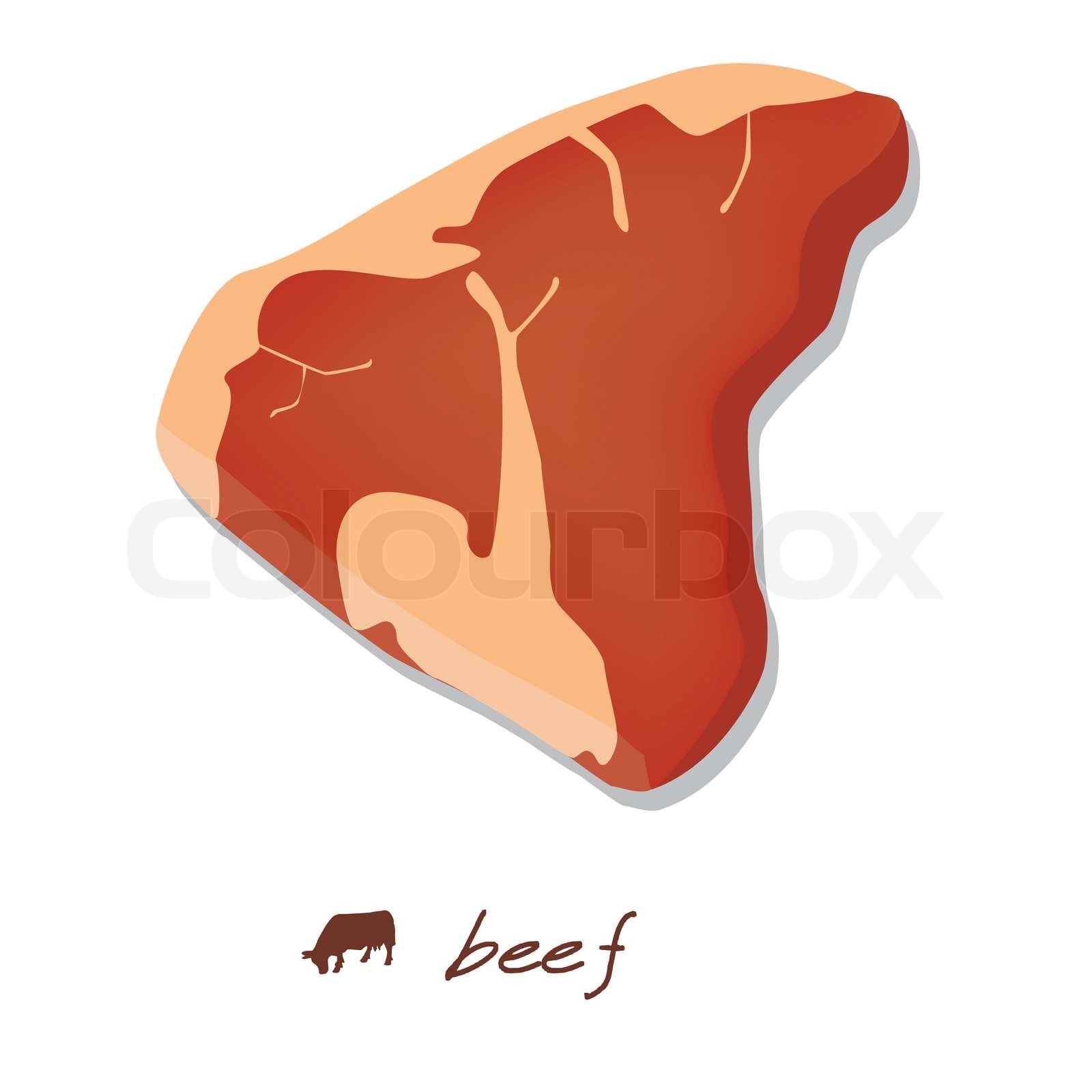 slice of beef on the white background | Stock vector | Colourbox