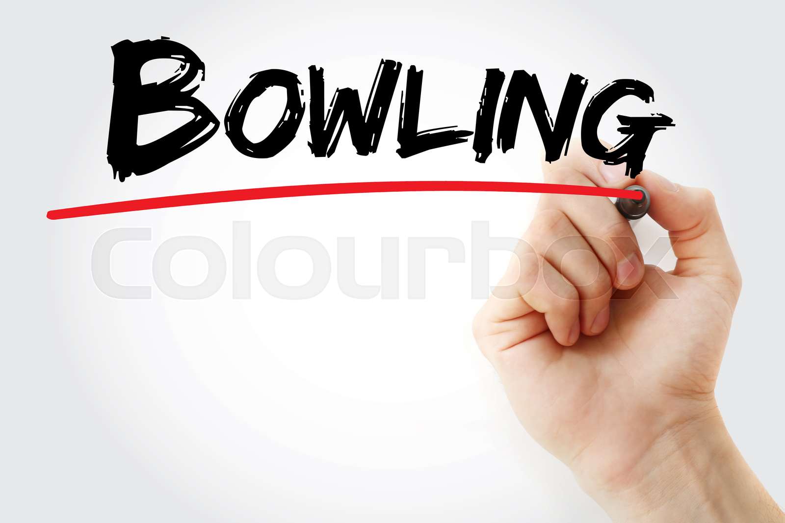 Hand writing Bowling with marker | Stock image | Colourbox