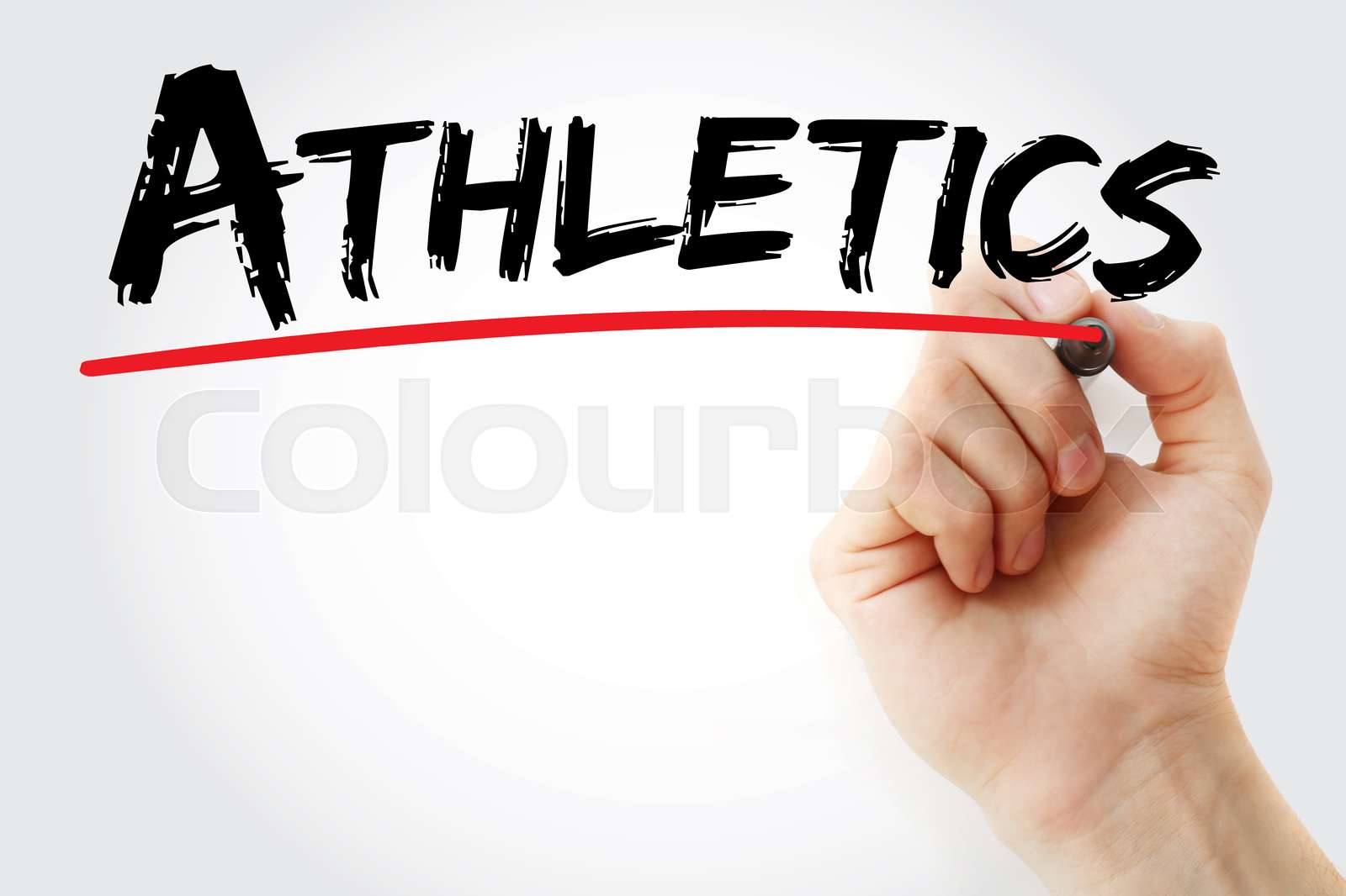 Hand writing Athletics with marker | Stock image | Colourbox