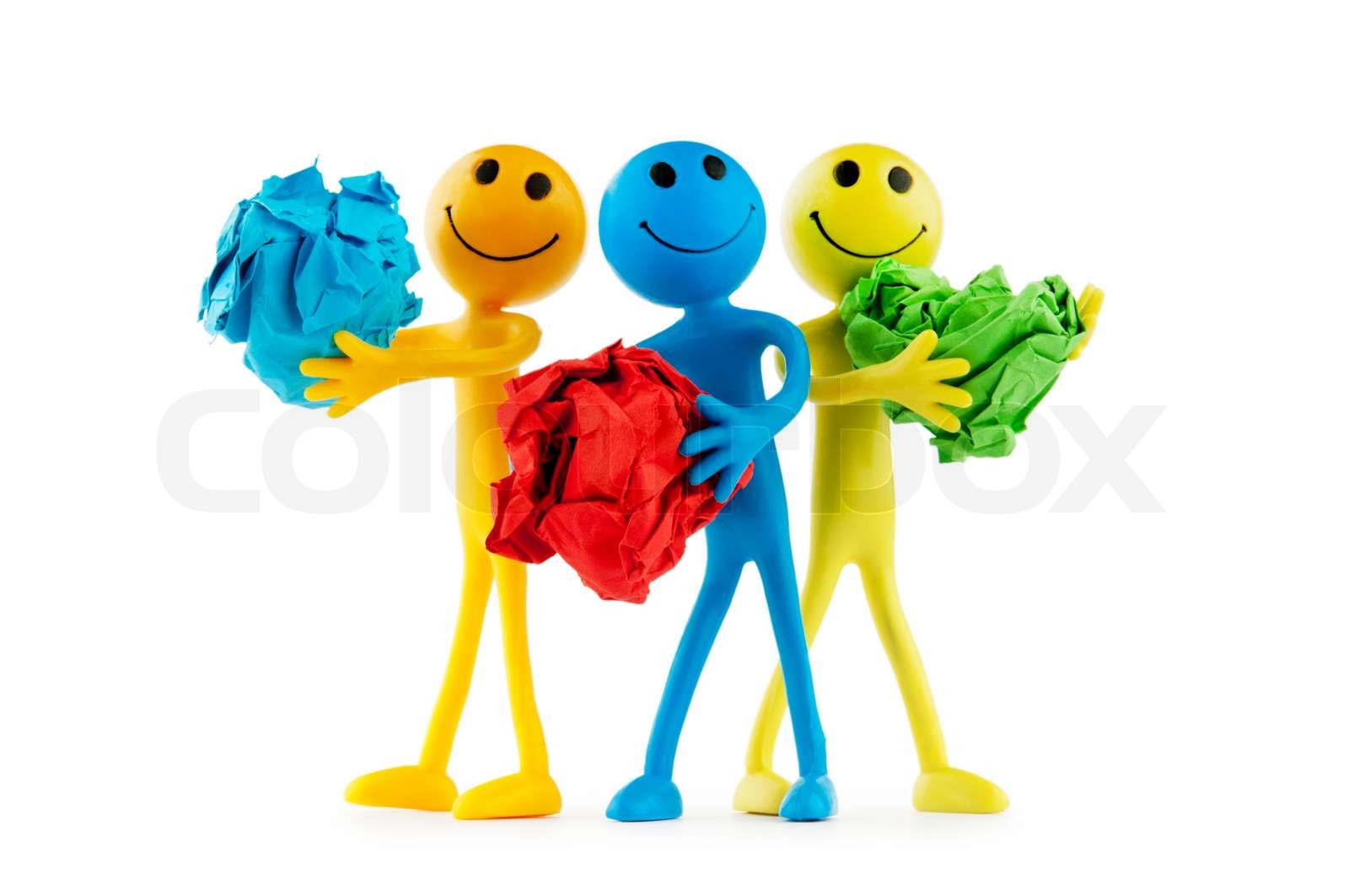 Smilies in recycling concept on white | Stock image | Colourbox