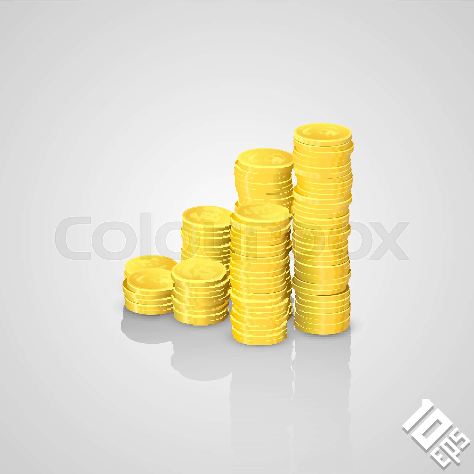 Rising stack of coins | Stock vector | Colourbox