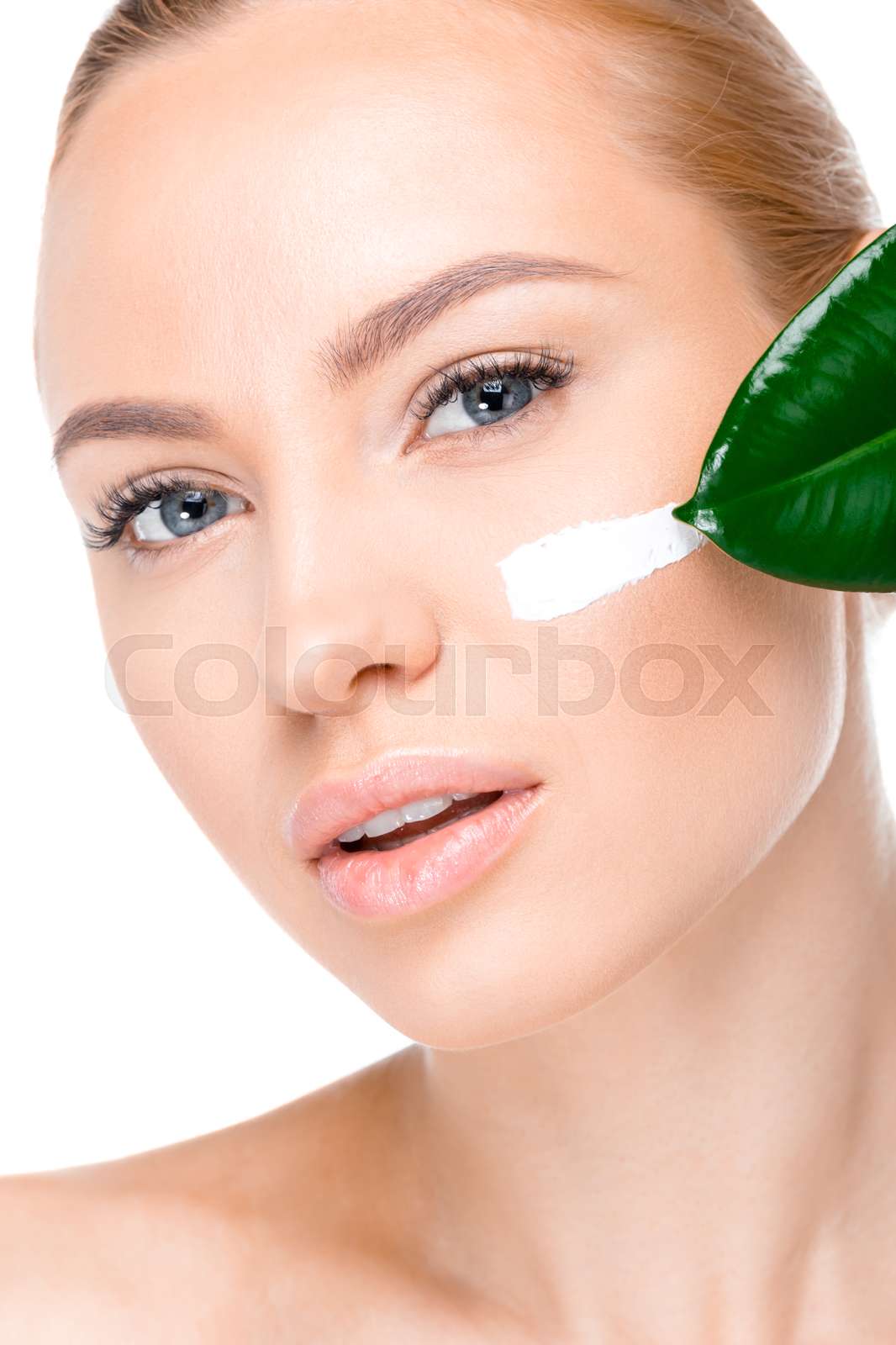 woman with cream on face | Stock image | Colourbox