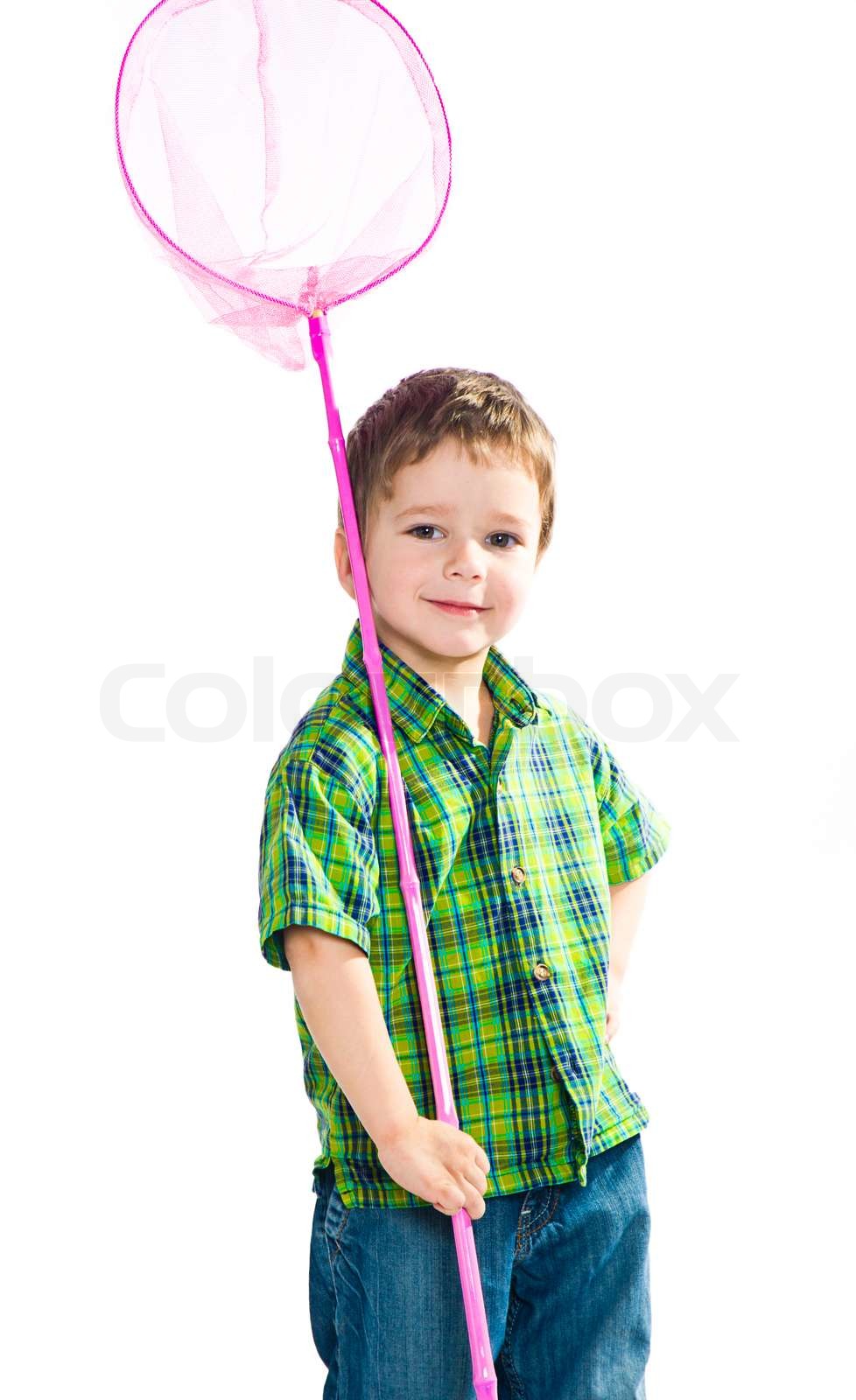 boy with a butterfly net | Stock image | Colourbox