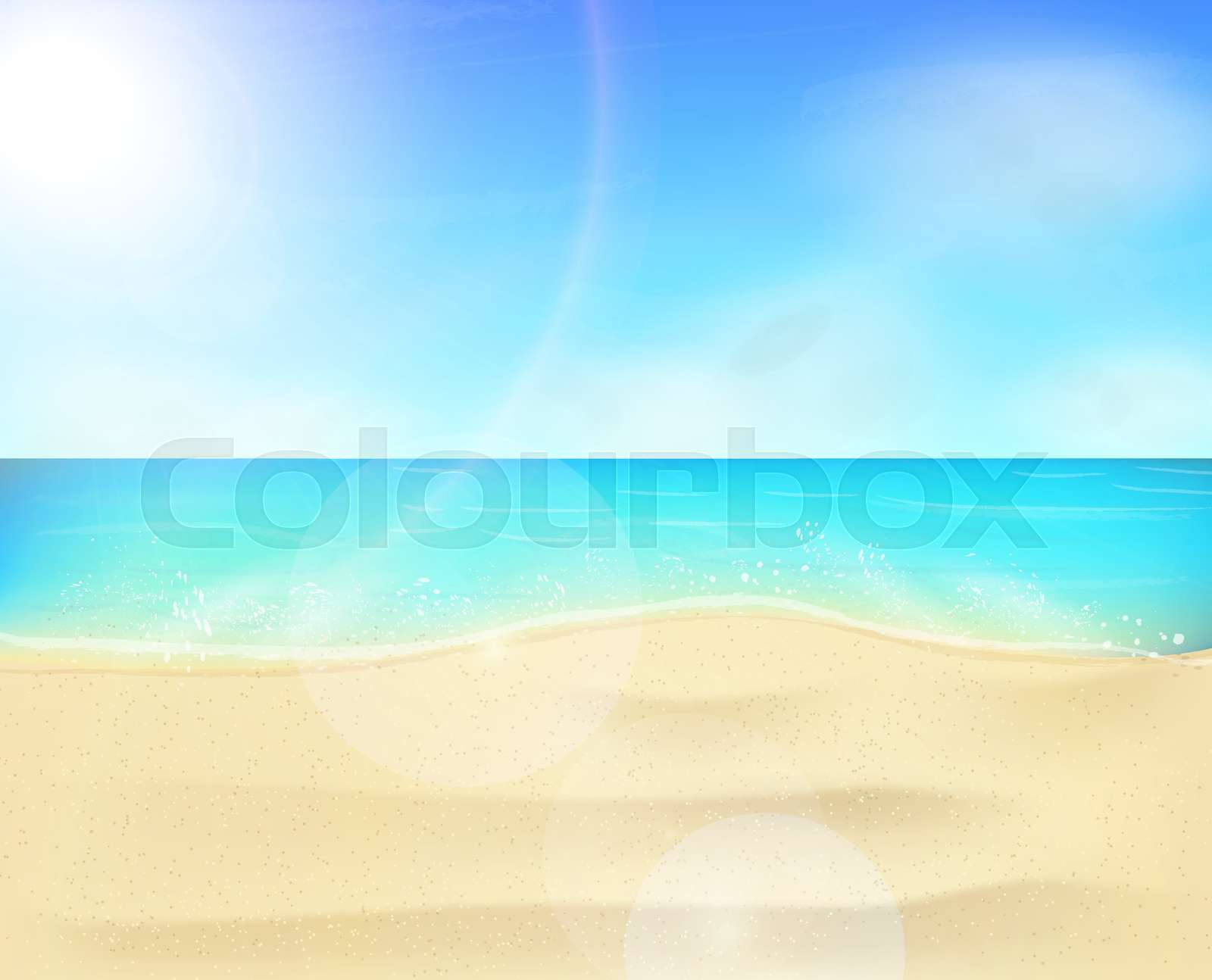 Beach Coastline Landscape Stock Vector Colourbox