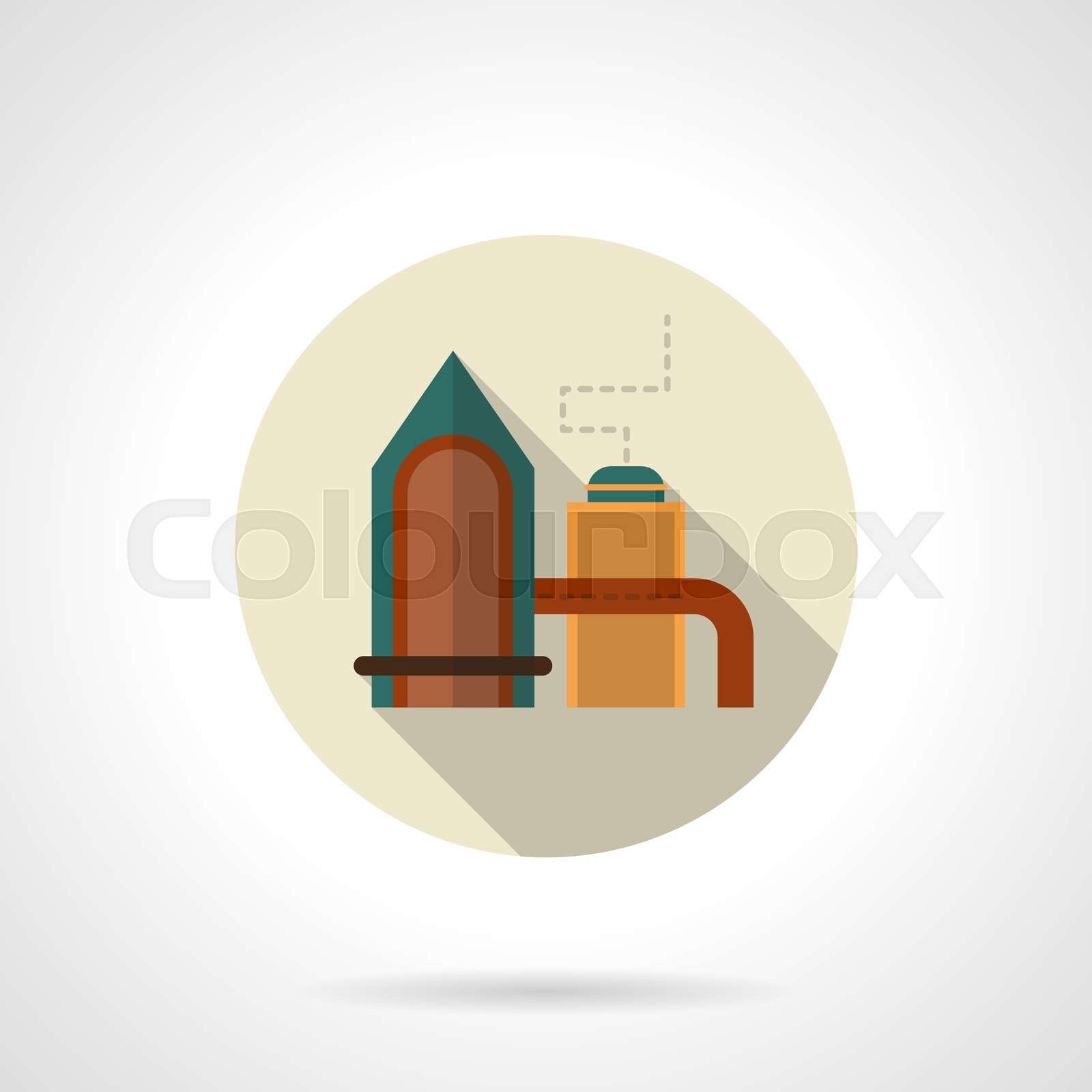 Gas processing plant round vector icon | Stock vector | Colourbox